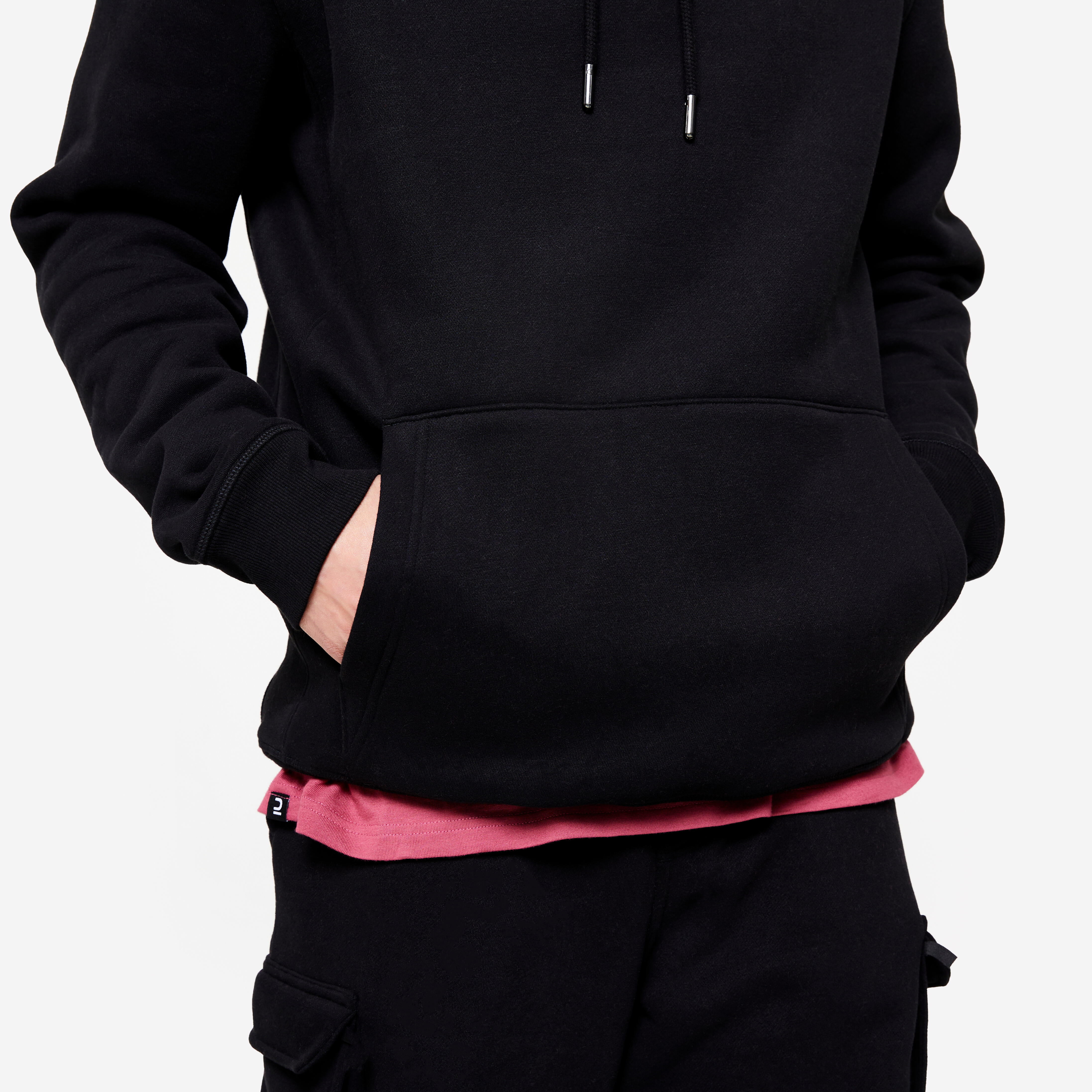 Men’s Brushed Fleece Hoodie – 520 - ultra black - Domyos - Decathlon