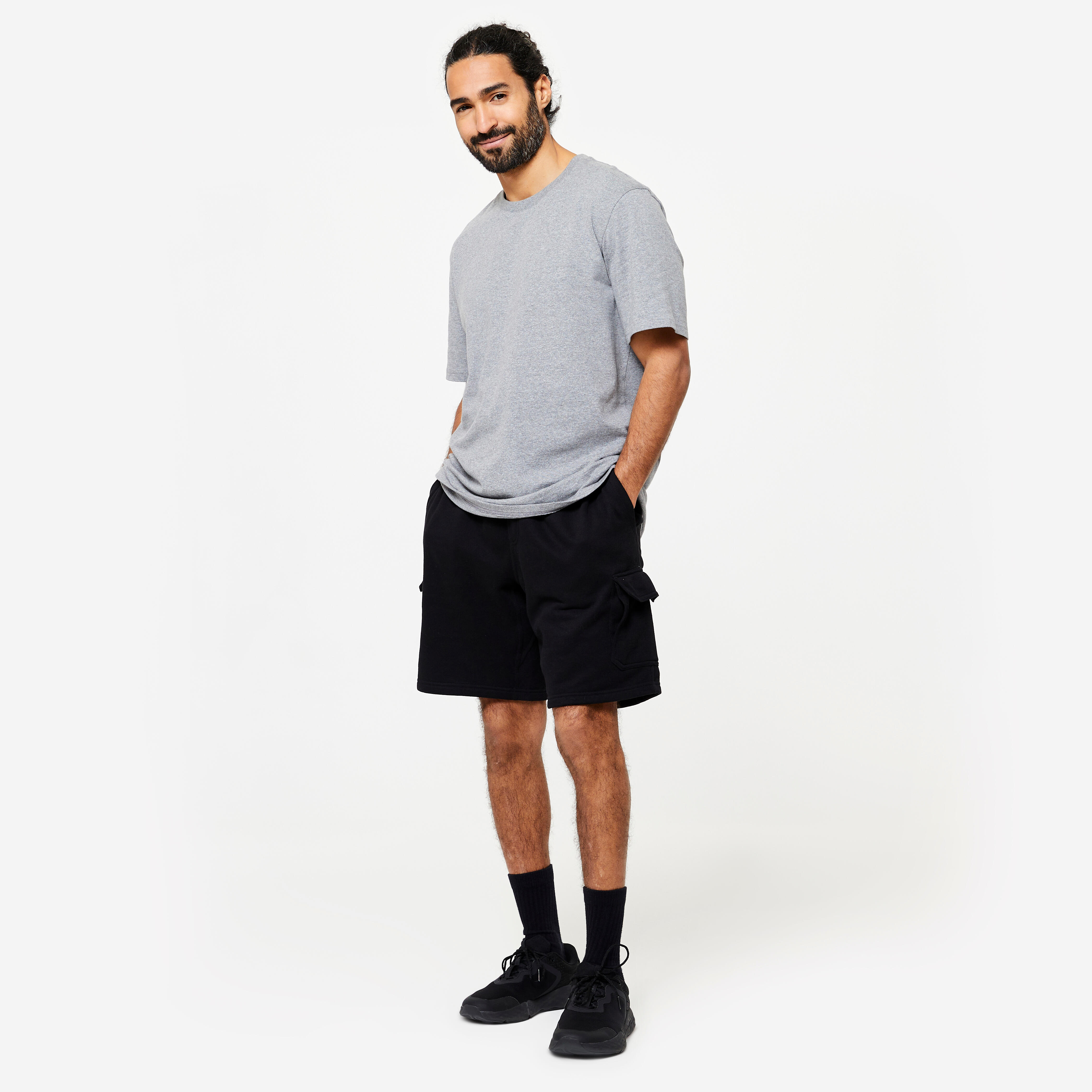 Men’s Fitness T-Shirt - Essentials 500 Grey - Pale grey - Domyos ...