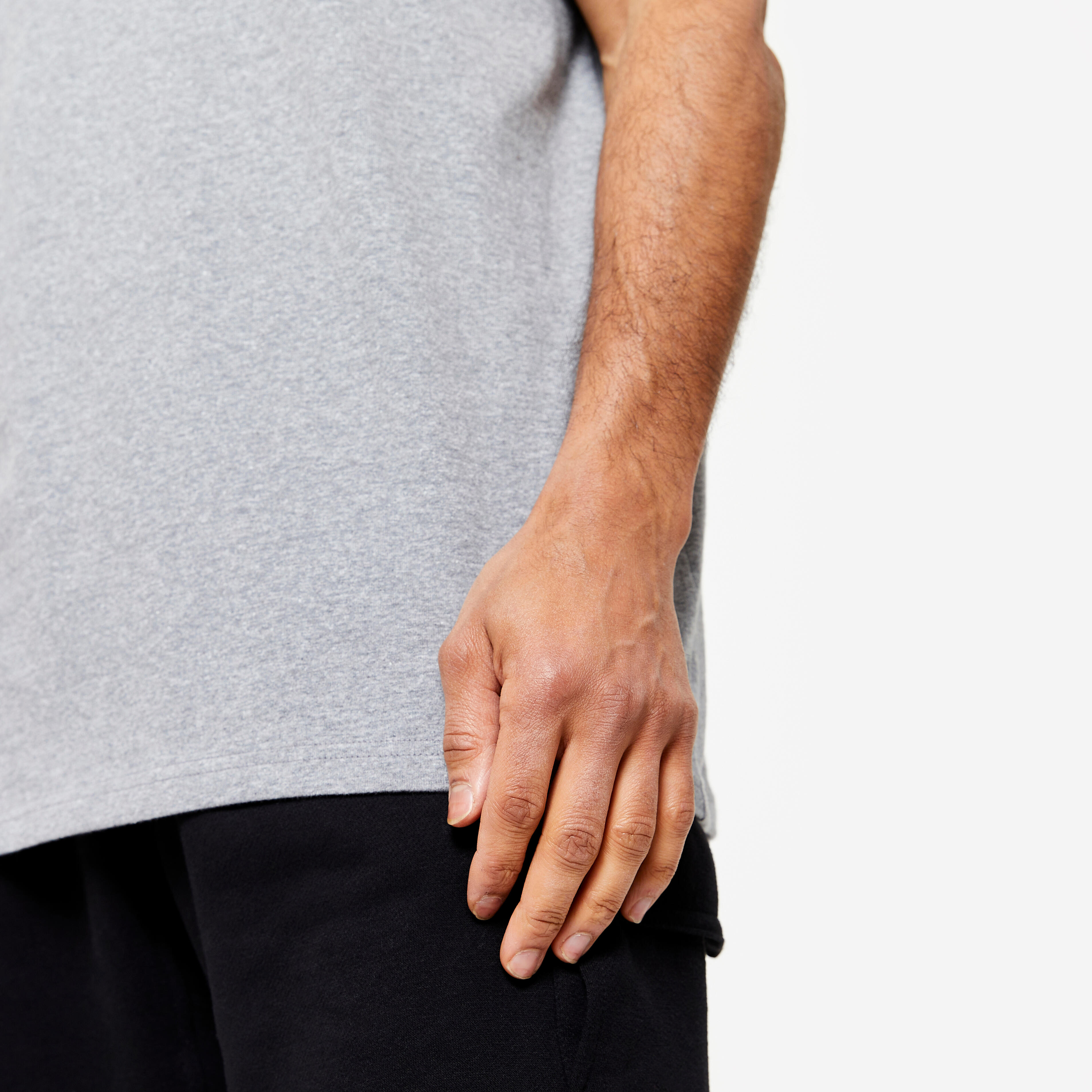 Men’s Fitness T-Shirt - Essentials 500 Grey - Pale grey - Domyos ...