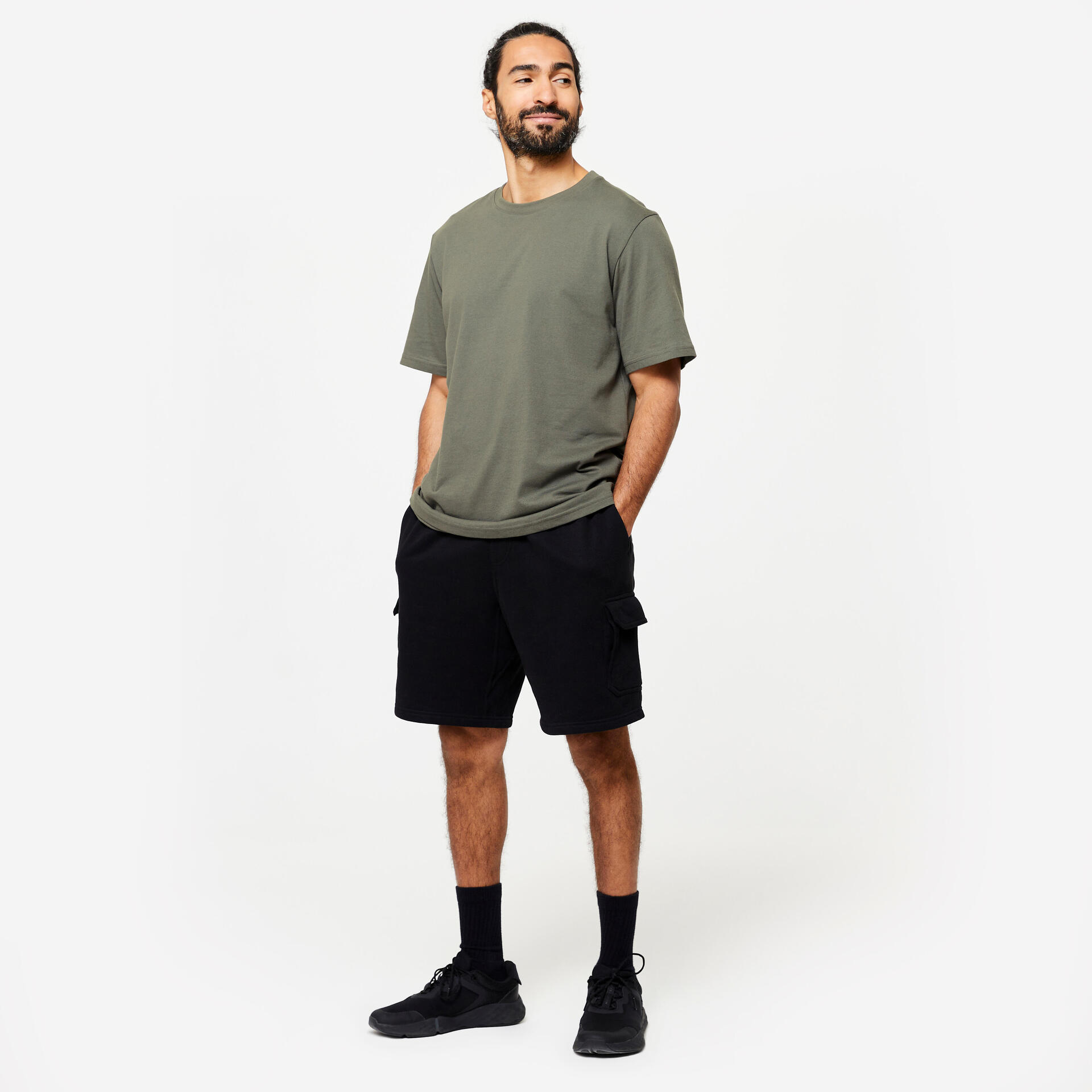 Men's Short-Sleeved Crew-Neck Fitness T-Shirt - Khaki Green