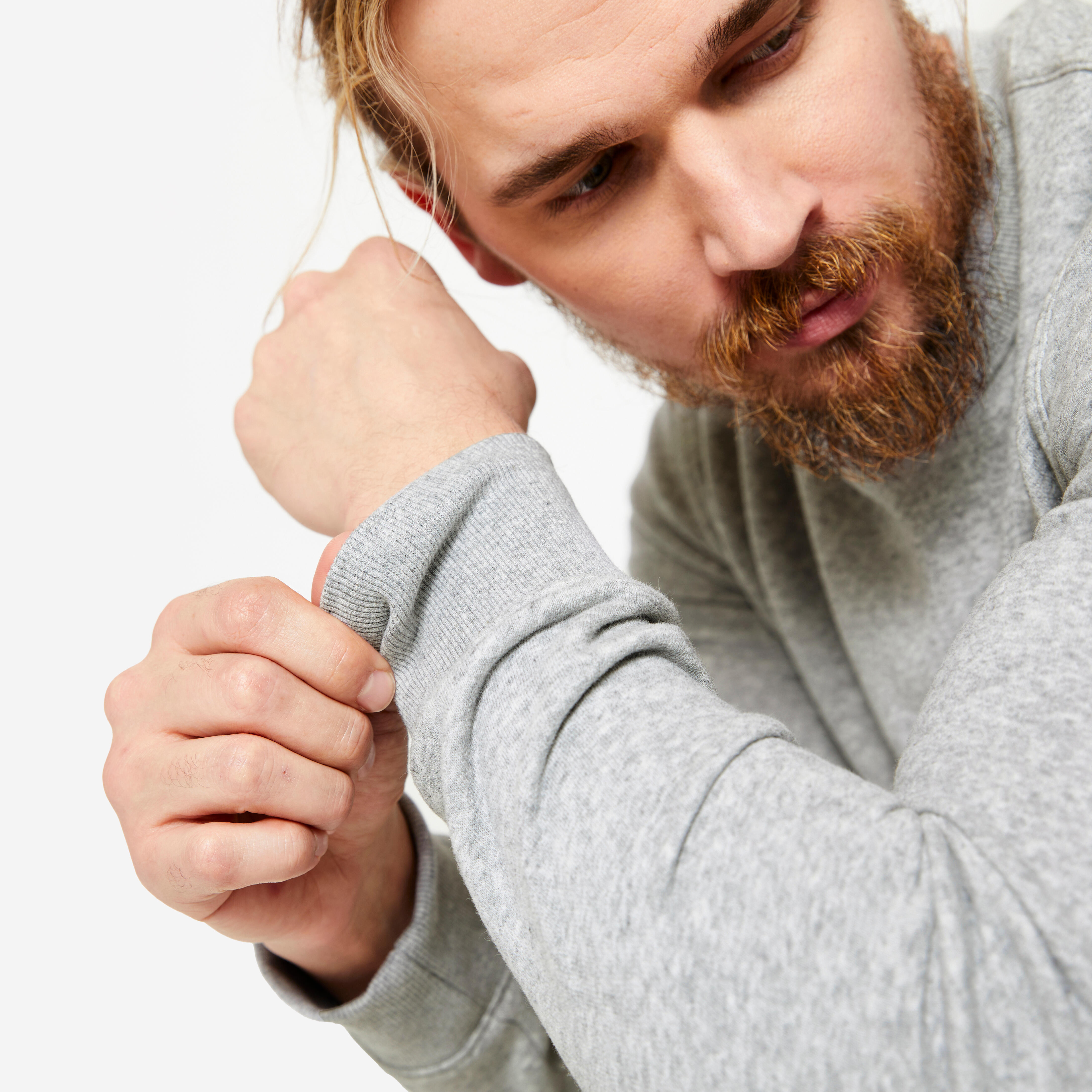 Men’s Cotton Sweatshirt - 500 Essentiel - Grey - Domyos - Decathlon