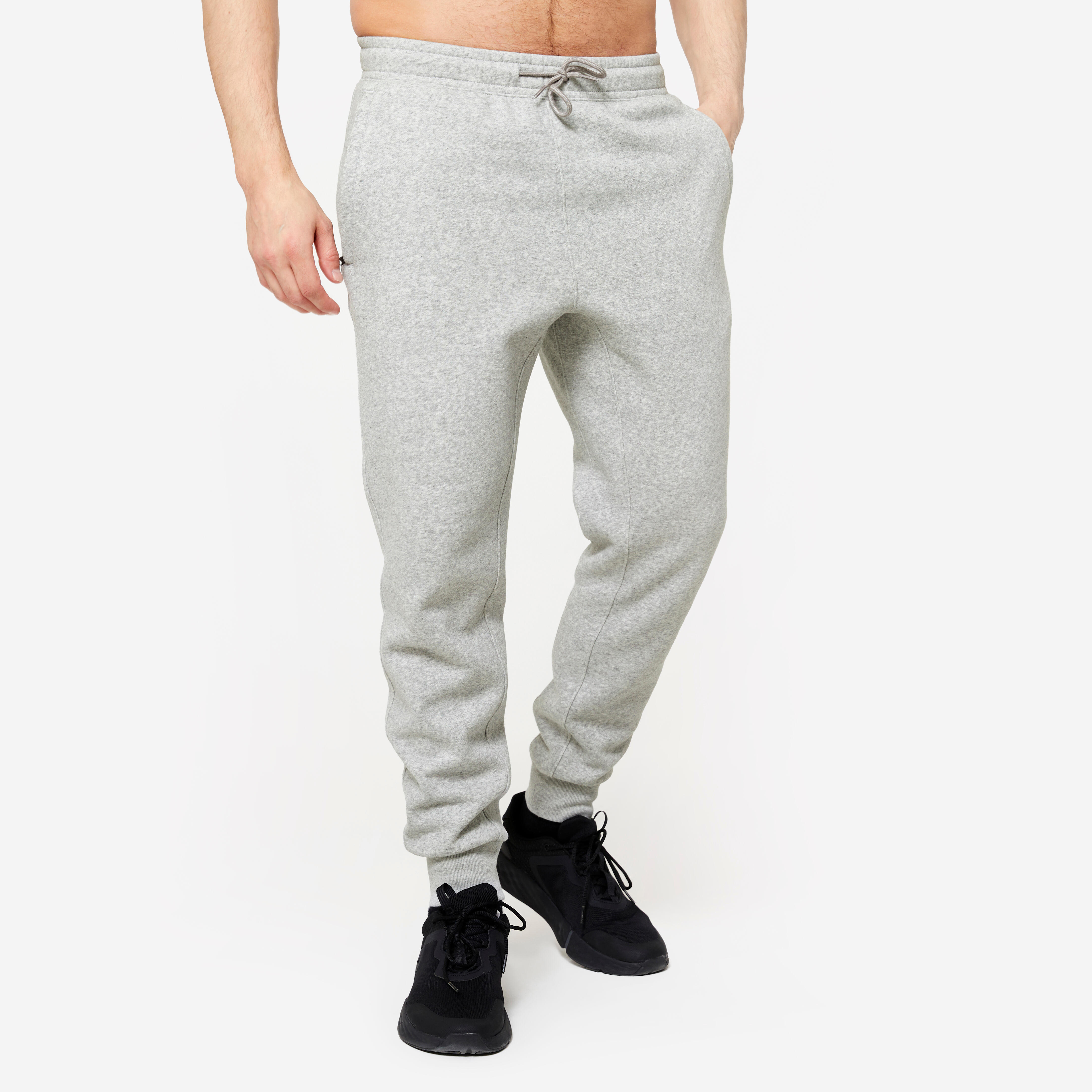 Men’s Regular Fit Pants - 500 - Grey, - - Domyos - Decathlon