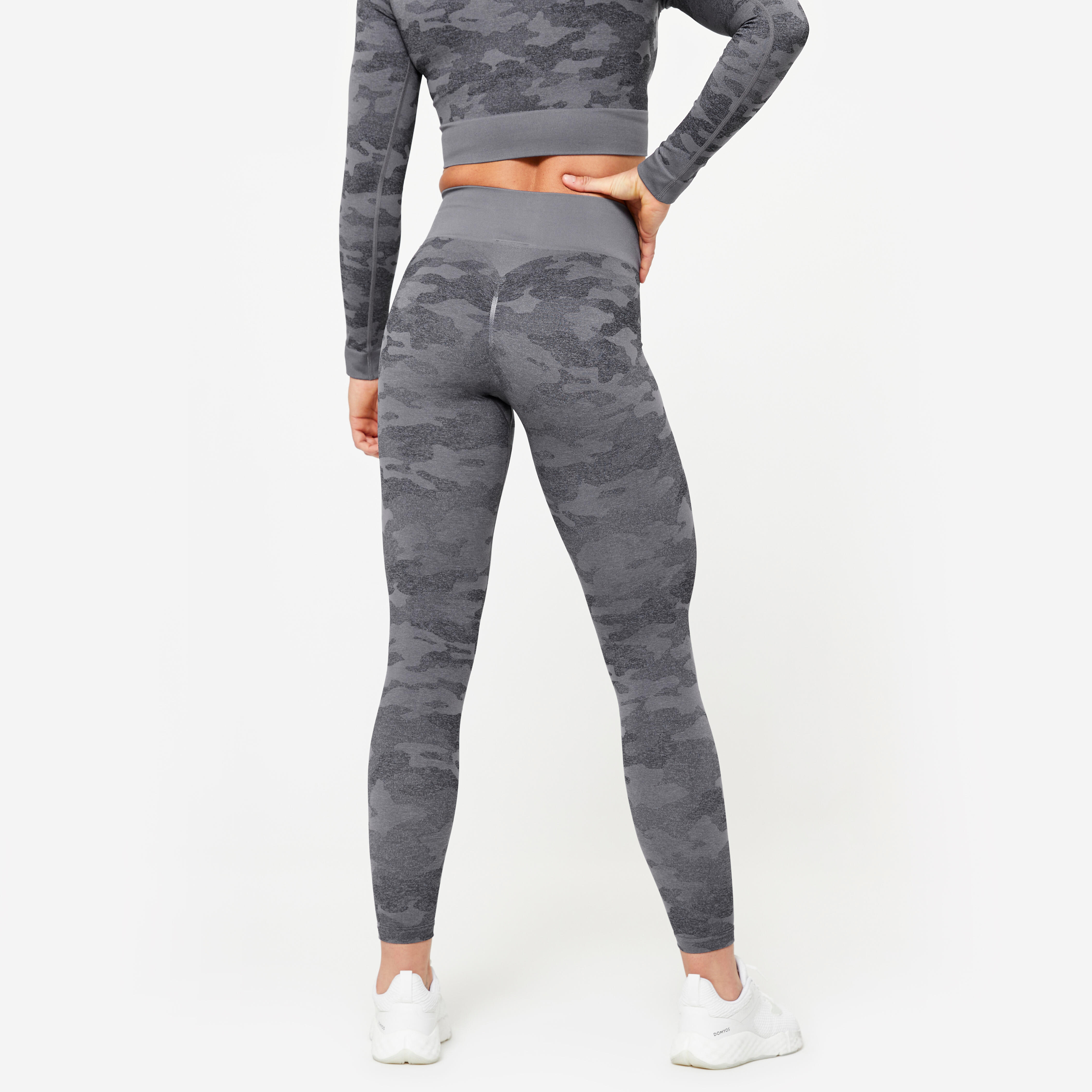 Legging à taille haute sans coutures femme - FTI 900 Muscle - Gris ardoise, Gris Asphalte ...