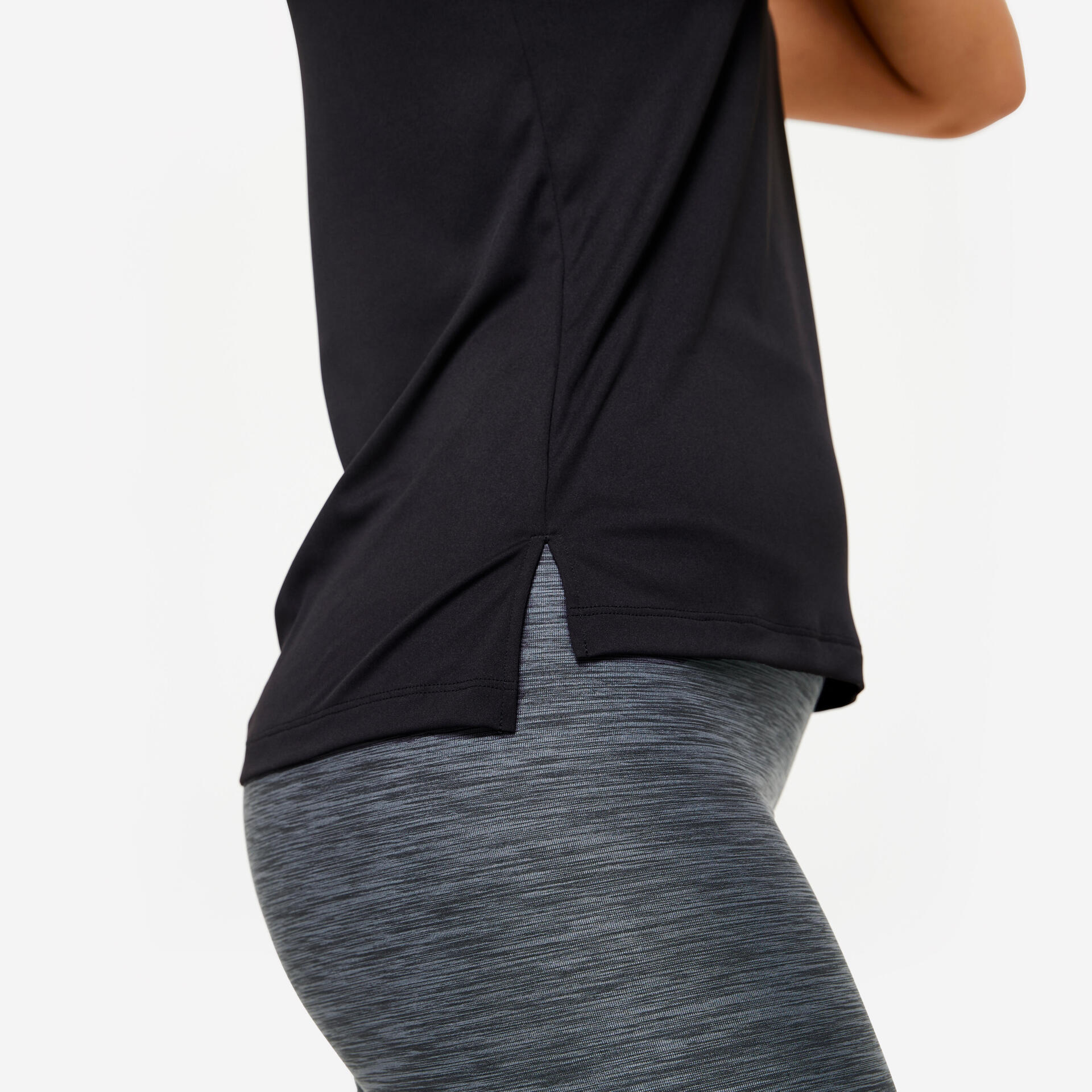 Women's Straight-Cut Fitness Tank Top - Smoky Black