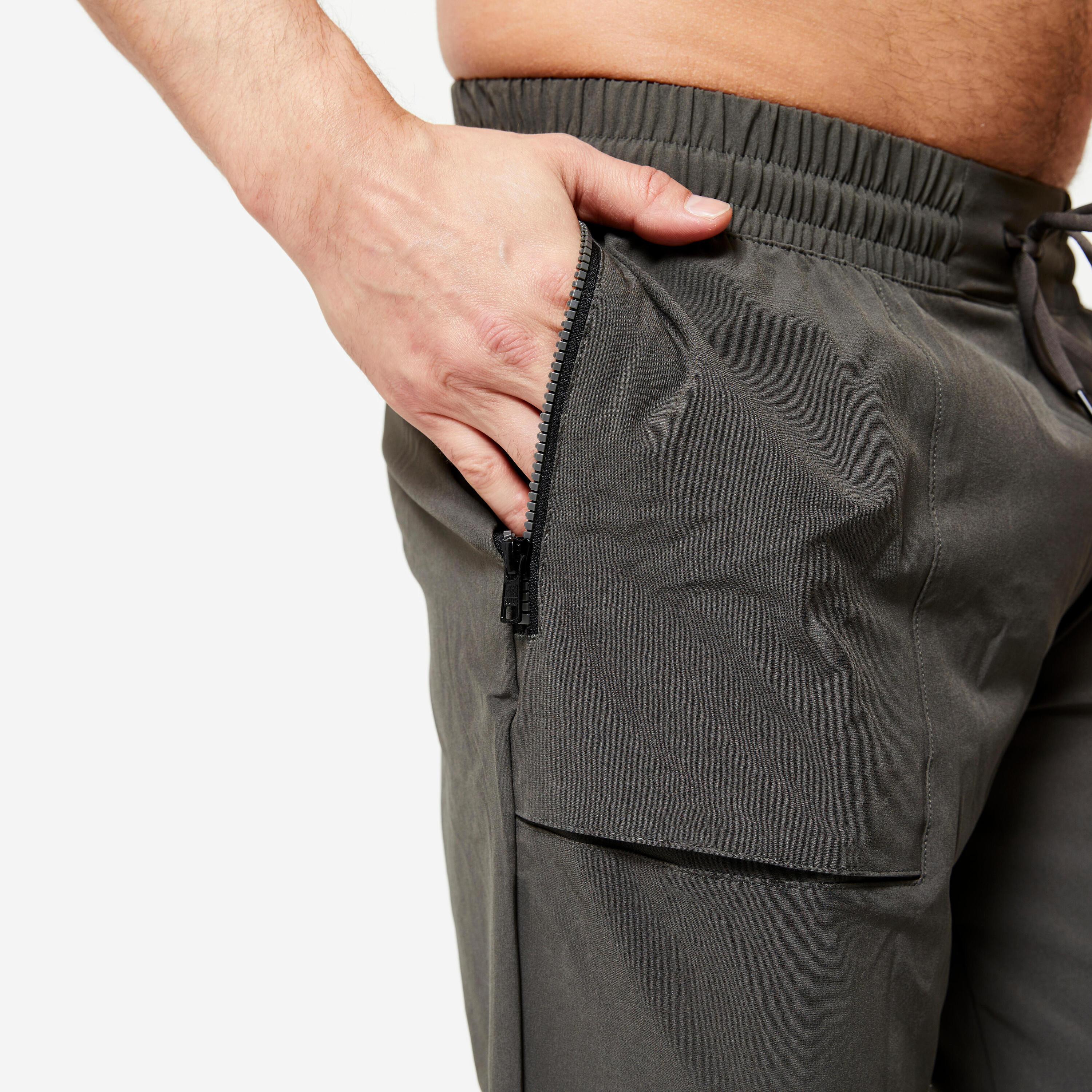 Men's Breathable Fitness Collection Bottoms - Khaki DOMYOS | Decathlon