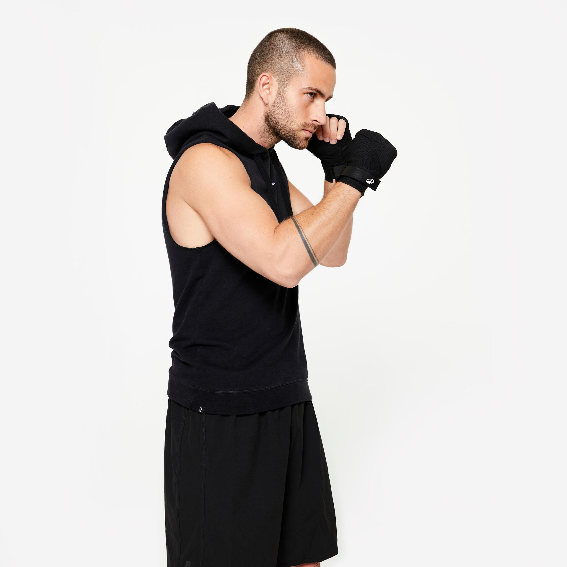 Boxing Hooded Tank Top - Black