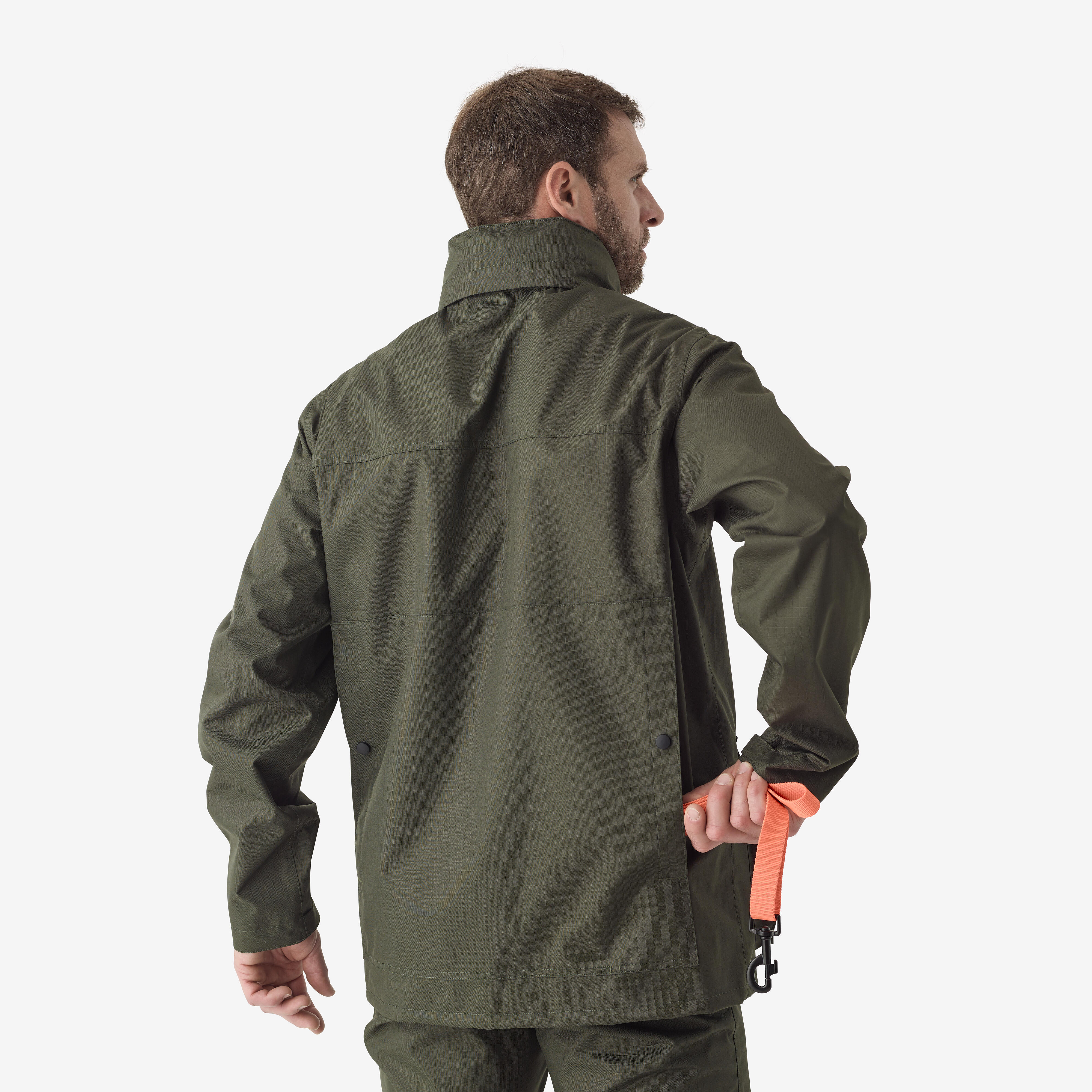 Men's Waterproof Jacket - 500 Green - Deep khaki - Solognac - Decathlon