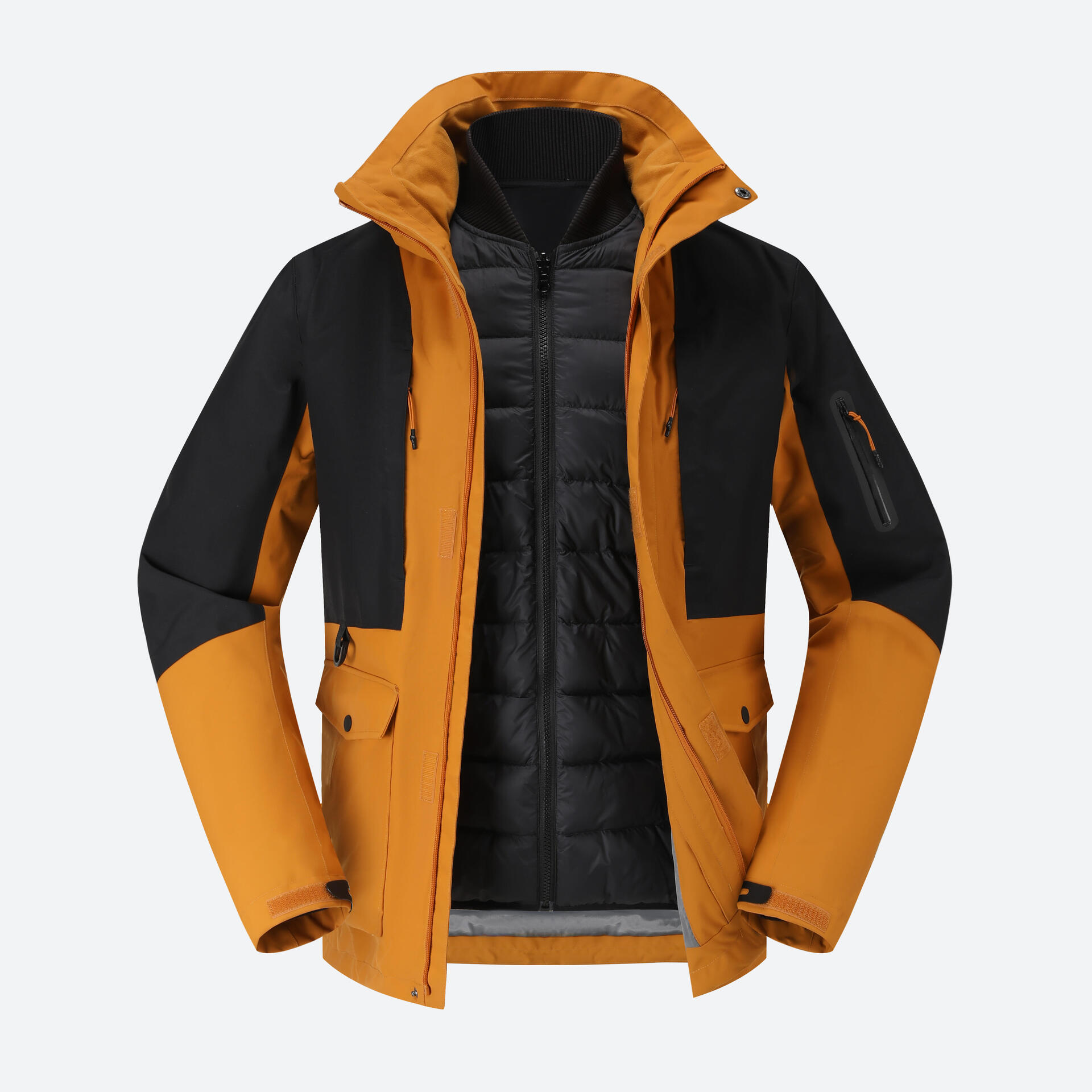 -5°C Men's 3-in-1 Down Snow Hiking Jacket - NH500 - Brown