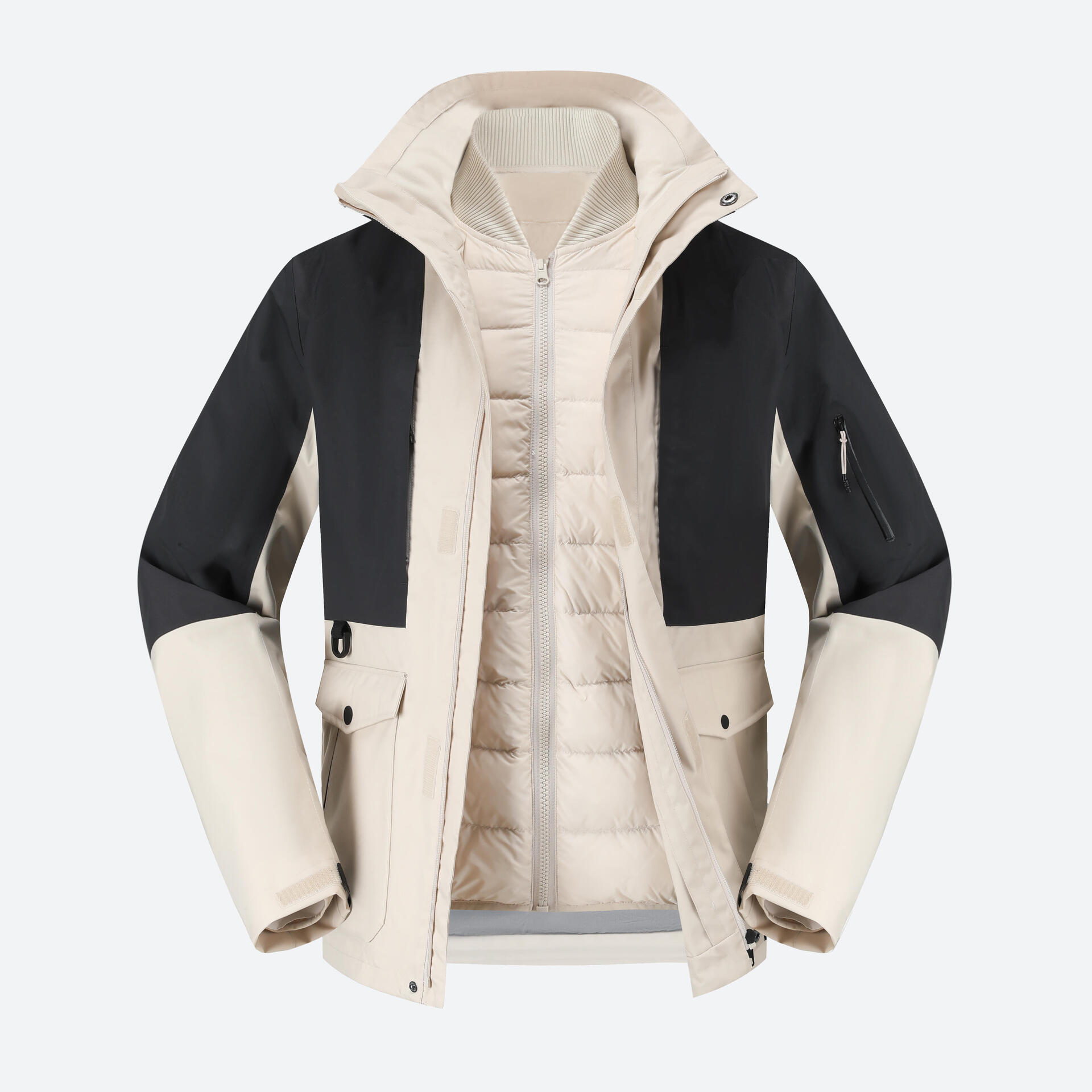 -5°C Men's 3-in-1 Down Snow Hiking Jacket - NH500 - Grey