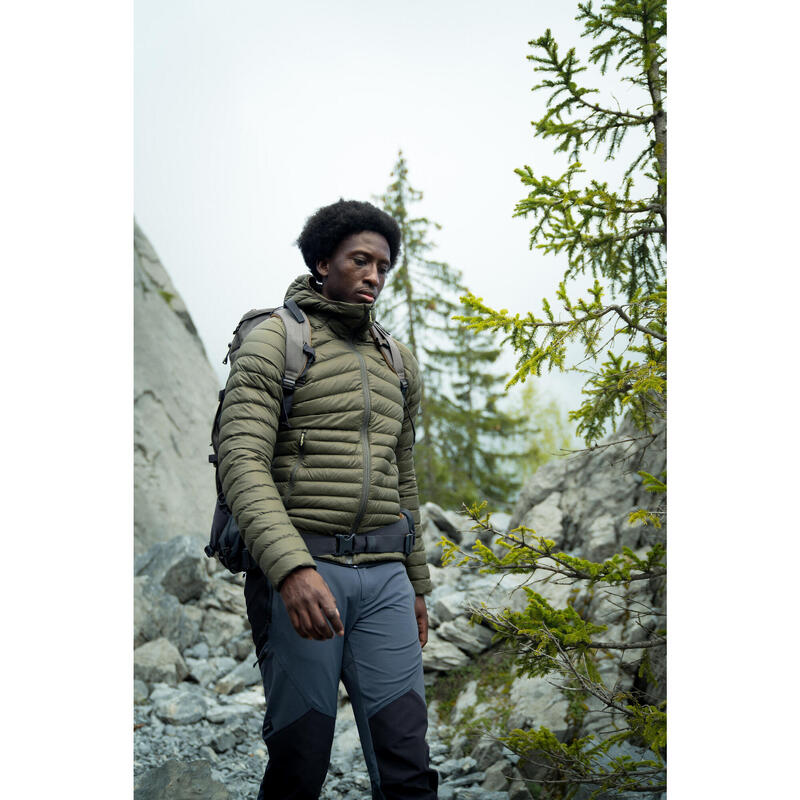 FORCLAZ - Geacă din puf cu glugă Trekking la munte MT100 -5°C Albastru ...