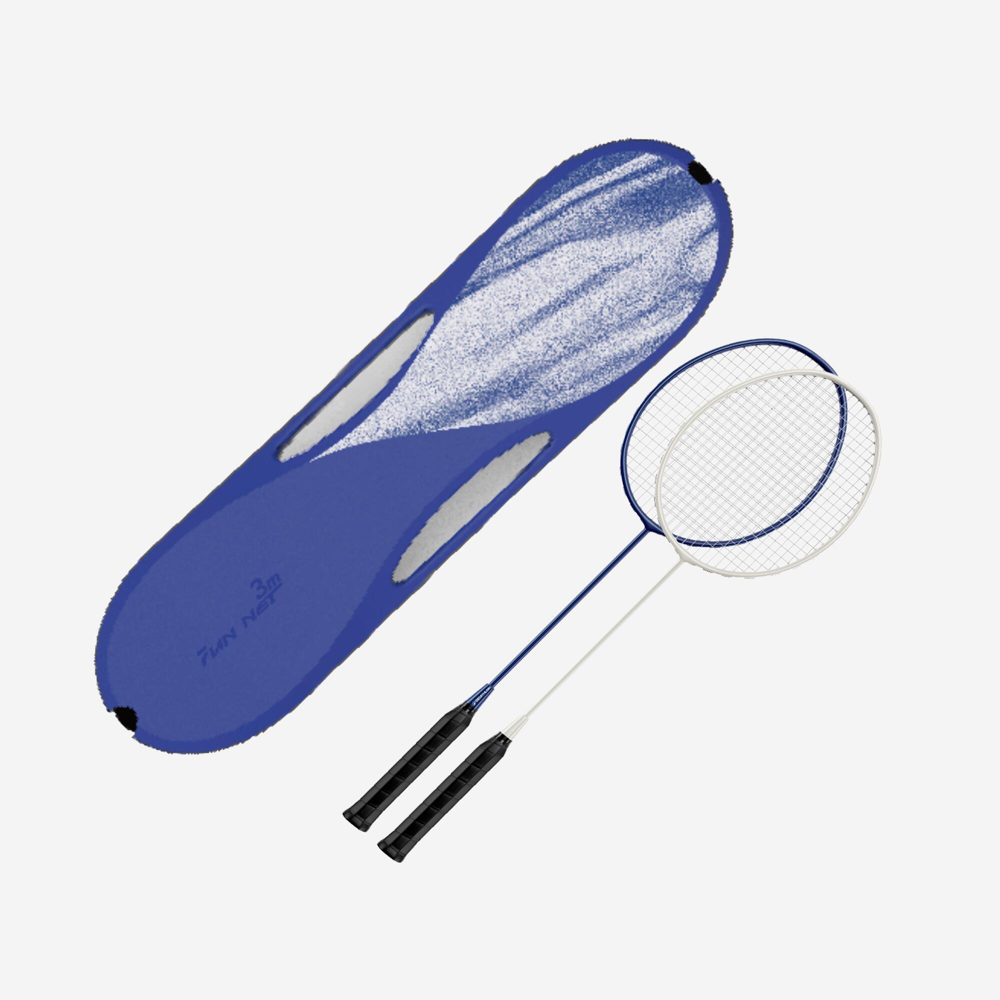 Badminton Set - 2-Racket 2-Shuttle & Net Blue - Cobalt blue - Perfly ...