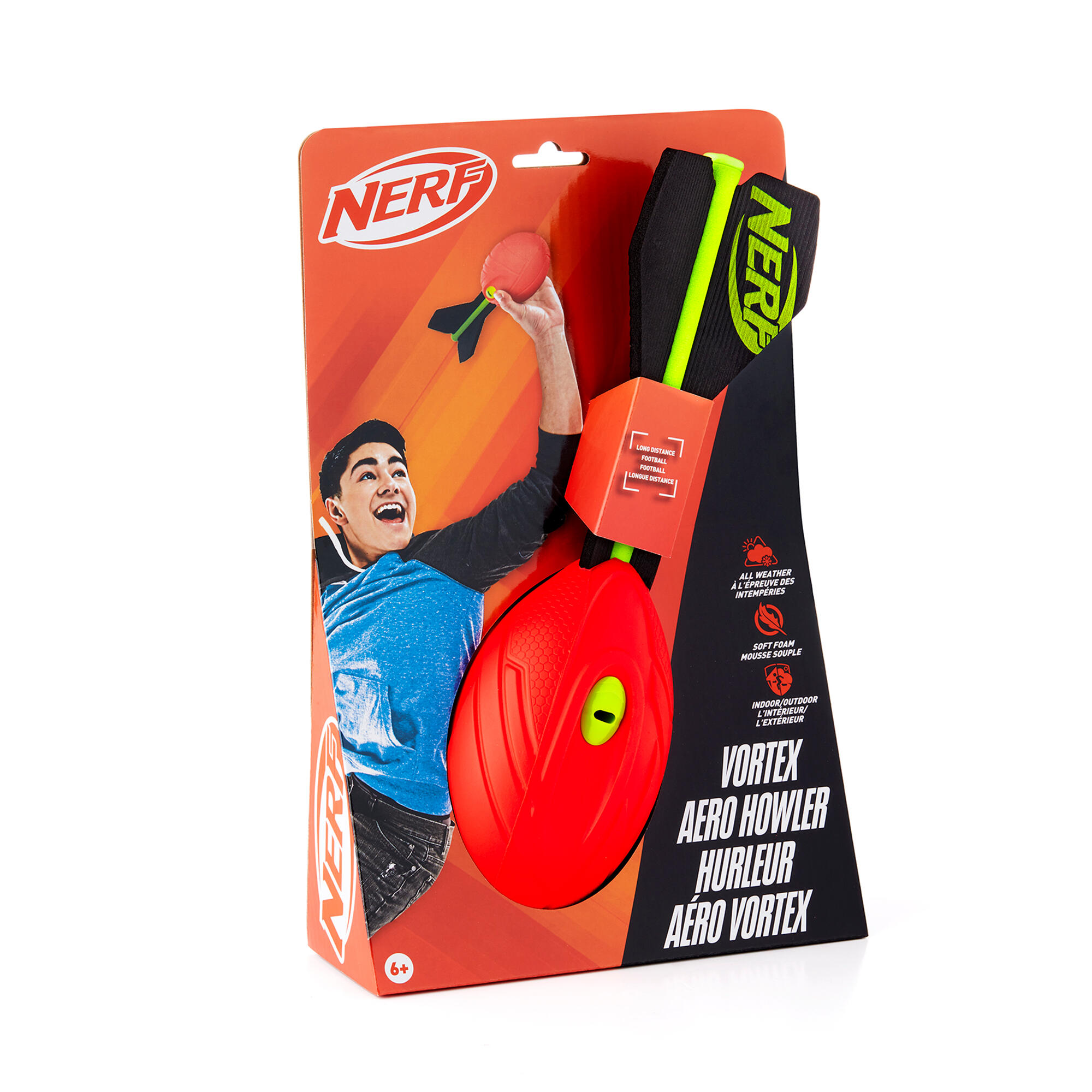 Detská lopta v tvare oštepu Vortex Nerf 32 cm oranžová alebo zelená ...