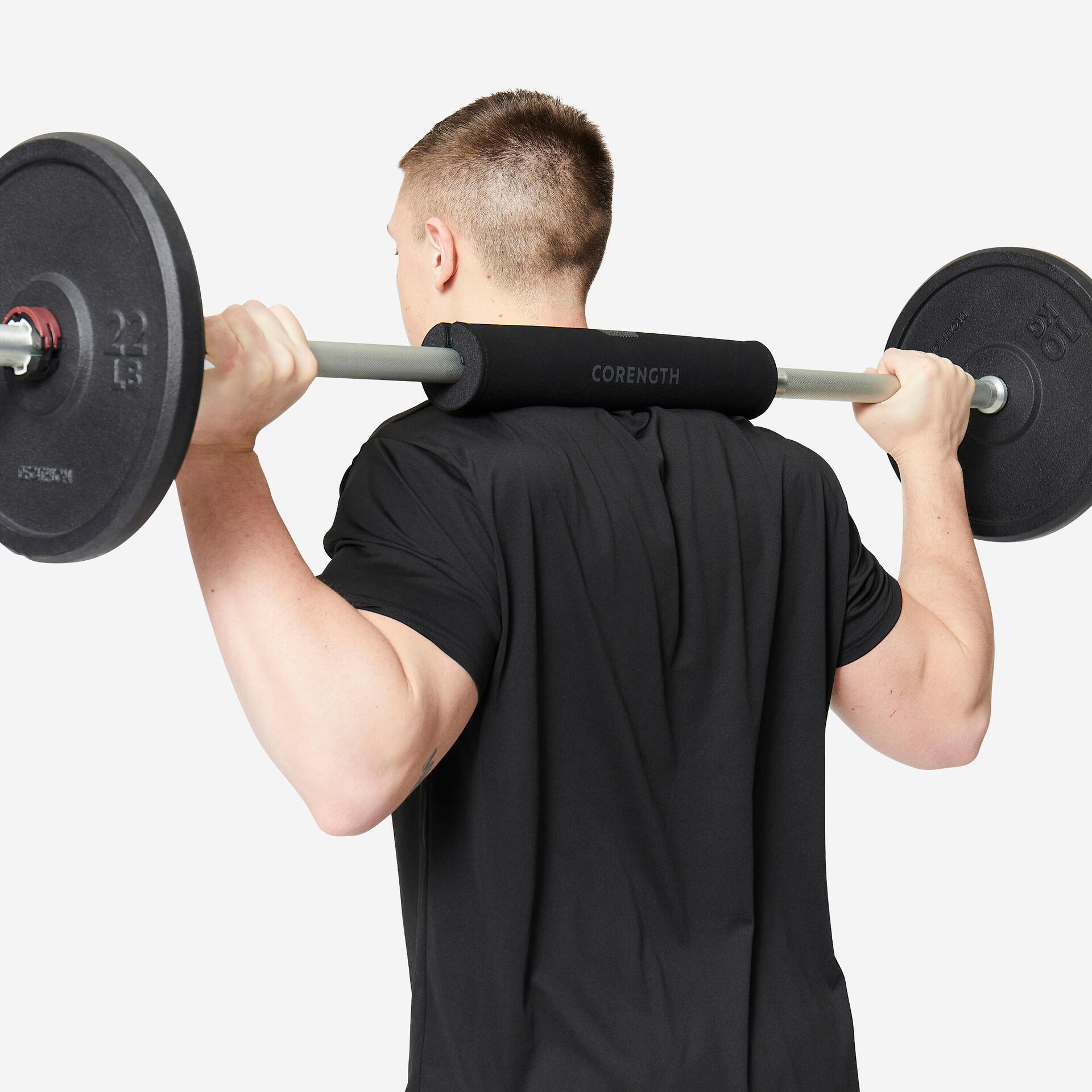 Strength Training Bar Foam Sleeve For Squats - Black Squat Pad