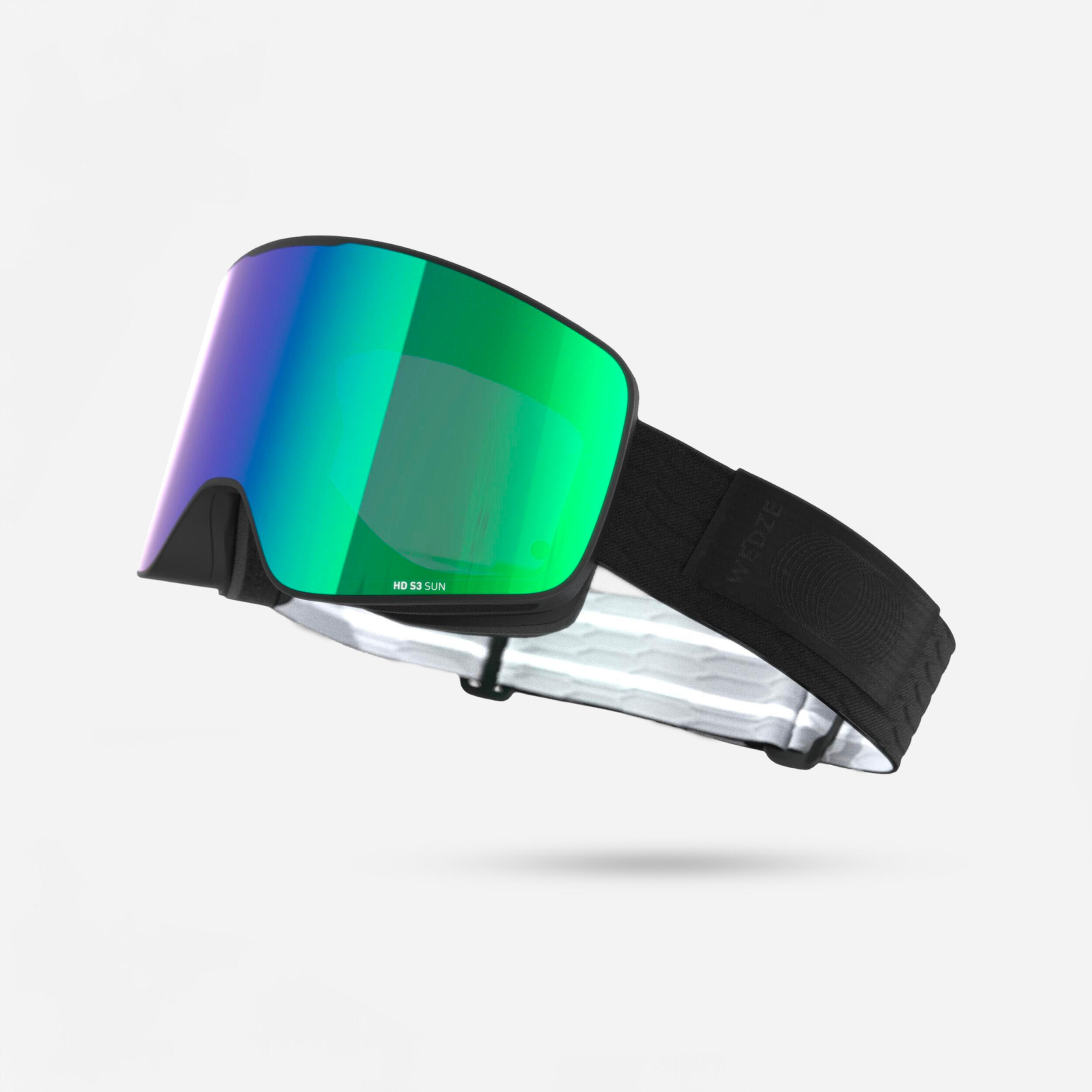 Fine Weather Ski Goggles - G 900 - smoked black, Snow white - Wedze ...