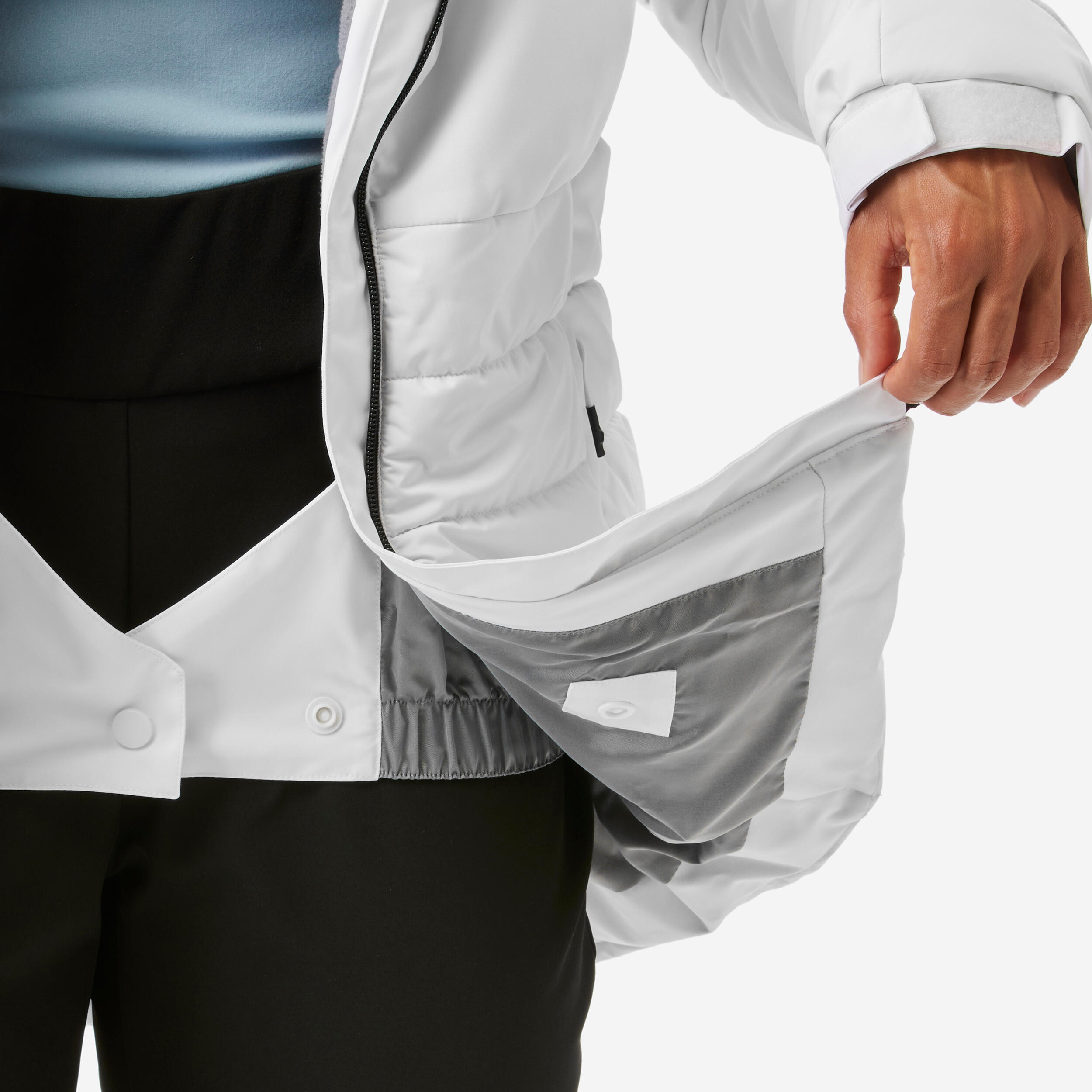 Warme halflange ski-jas voor dames 100 wit WEDZE | Decathlon