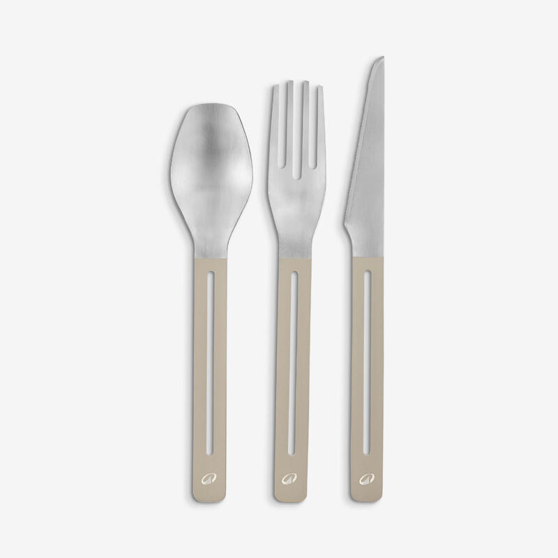 Kit of 12 stainless steel camping cutlery sets 4 knives 4 forks 4 ...