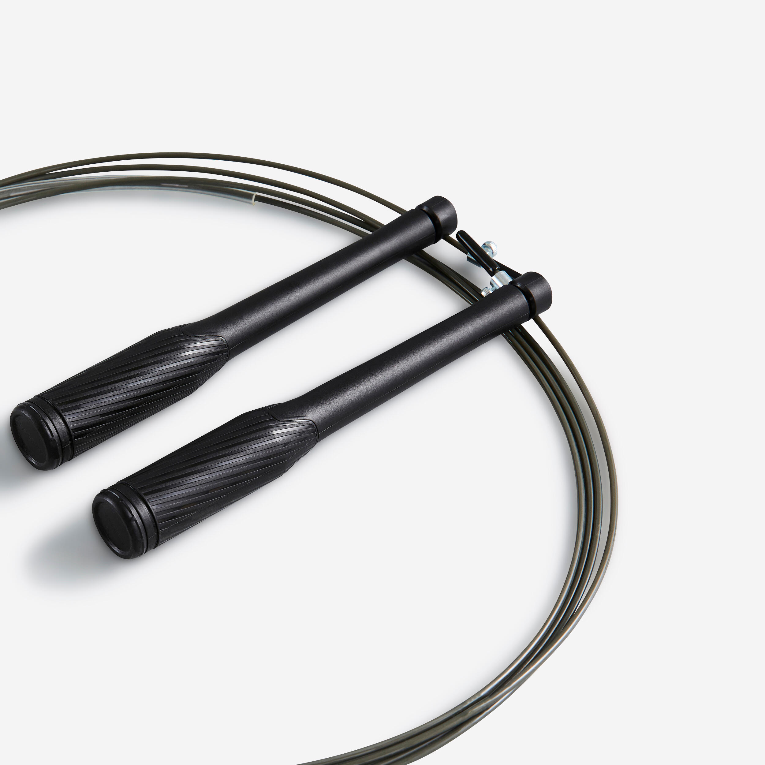 Speed Skipping Rope - graphite black, Deep khaki - Domyos - Decathlon