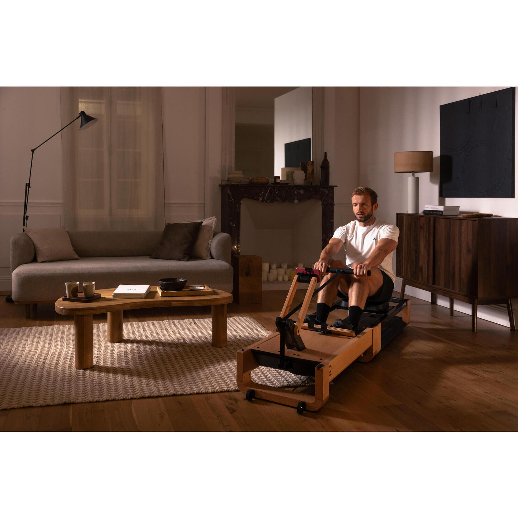 Rameur domyos woodrower 3 en 1, pliant, auto-alimenté, connecté et ...