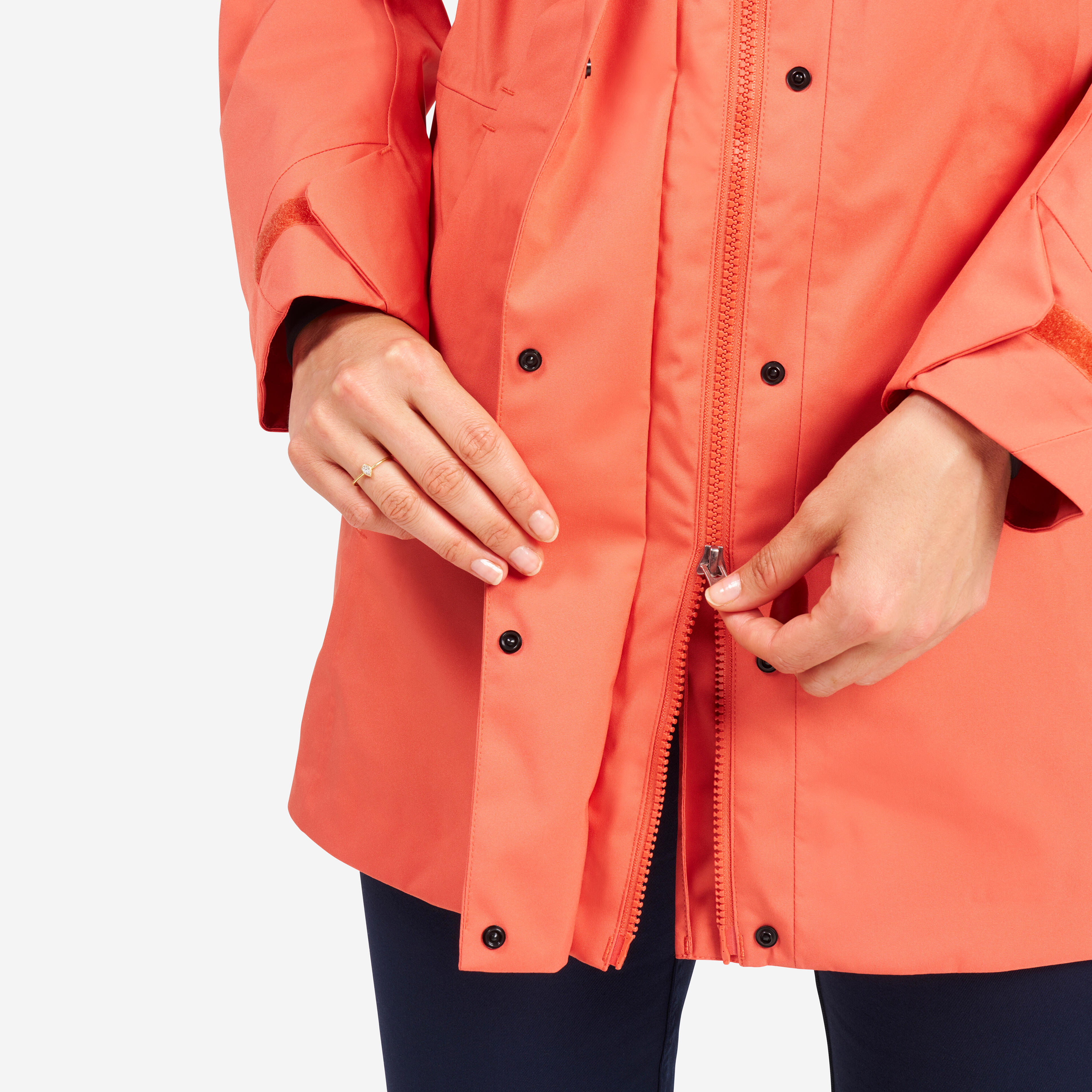 Waterproof long sailing jacket 500 W brick - Decathlon