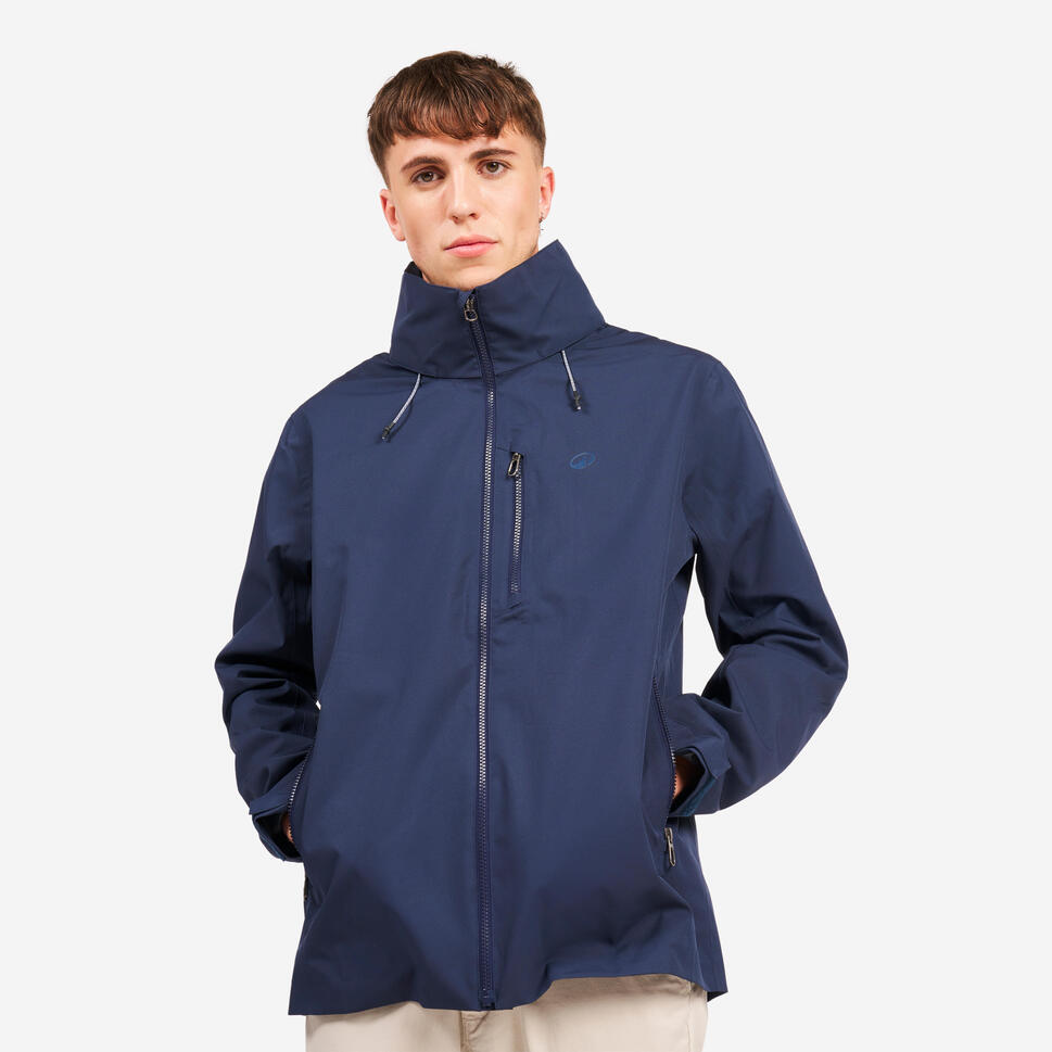 Chaqueta Impermeable Hombre Cortavientos Sailing 300 Gris Capucha ...