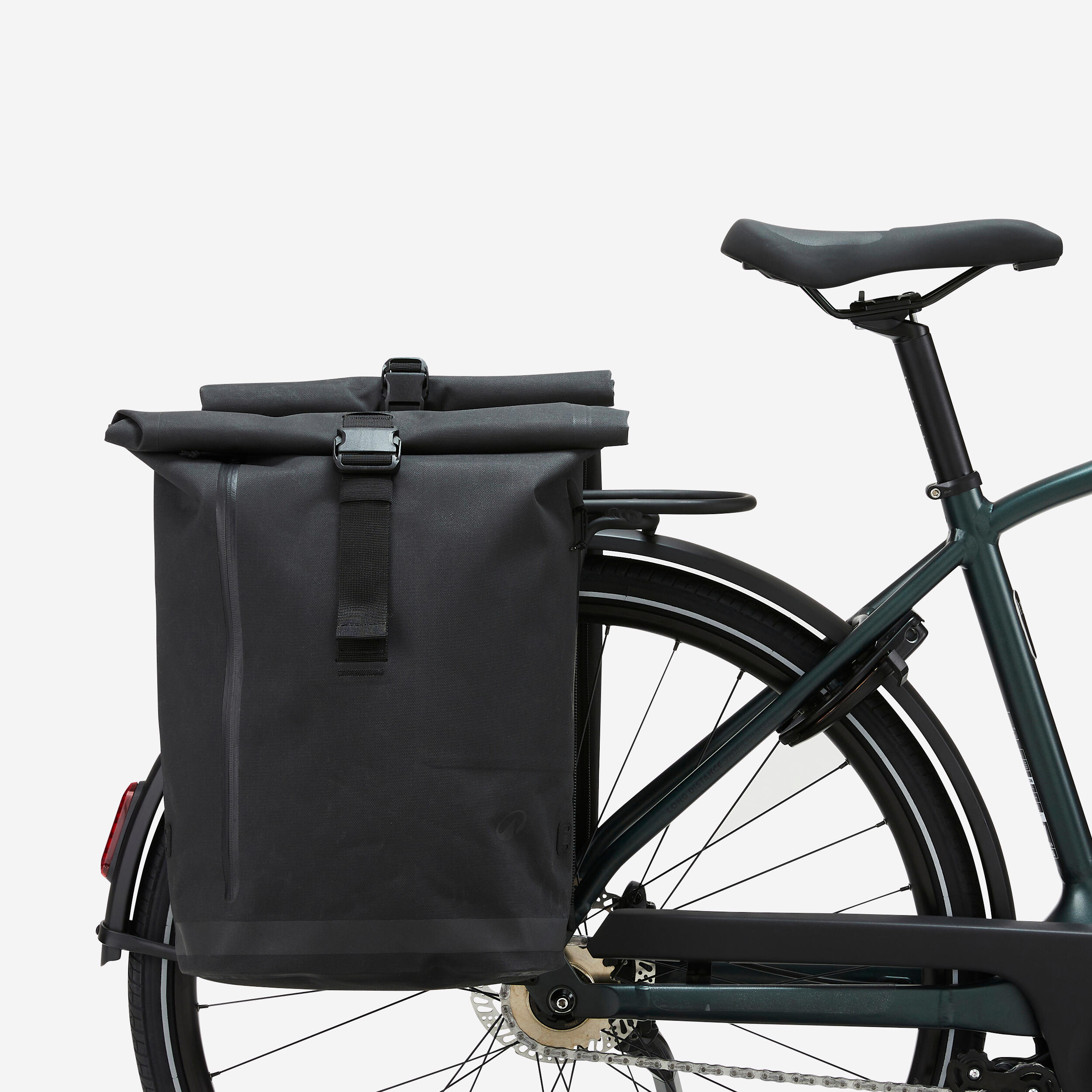 Double Pannier Bag for 31 L Pannier Rack - Dark Grey | Decathlon