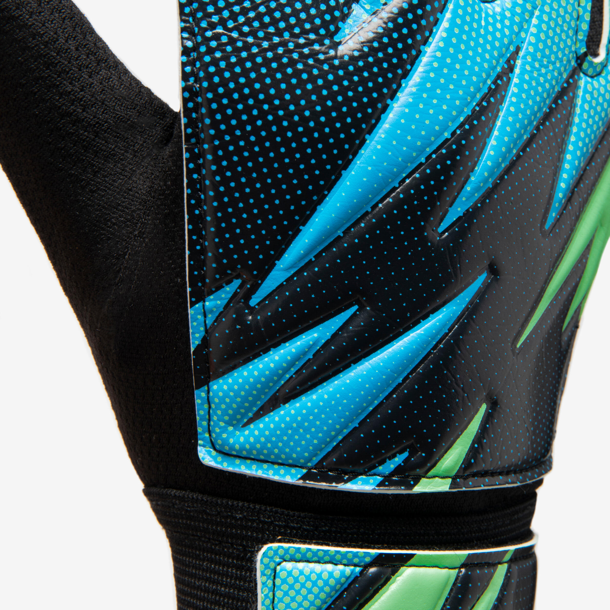 Detské futbalové rukavice First modro-zelené - Decathlon