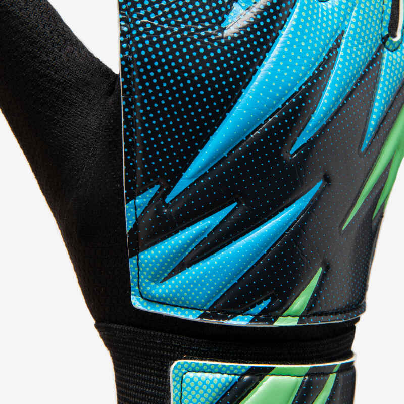 Detské futbalové rukavice First modro-zelené - Decathlon