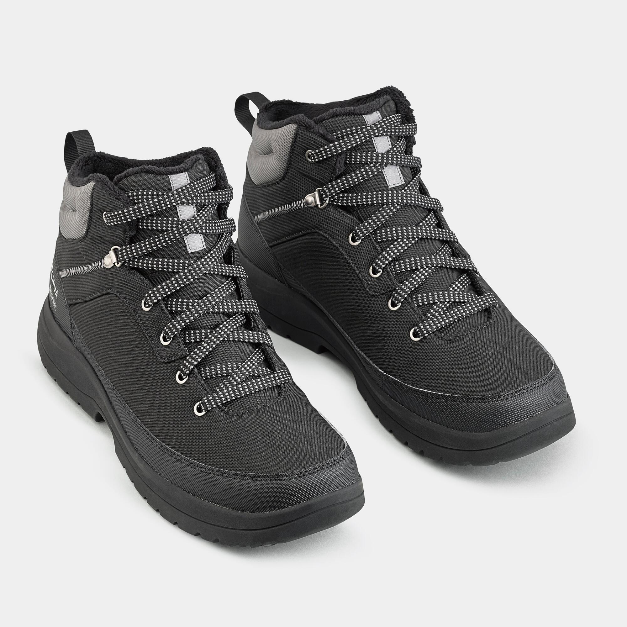 Men s warm and waterproof hiking boots SH100 Mid height