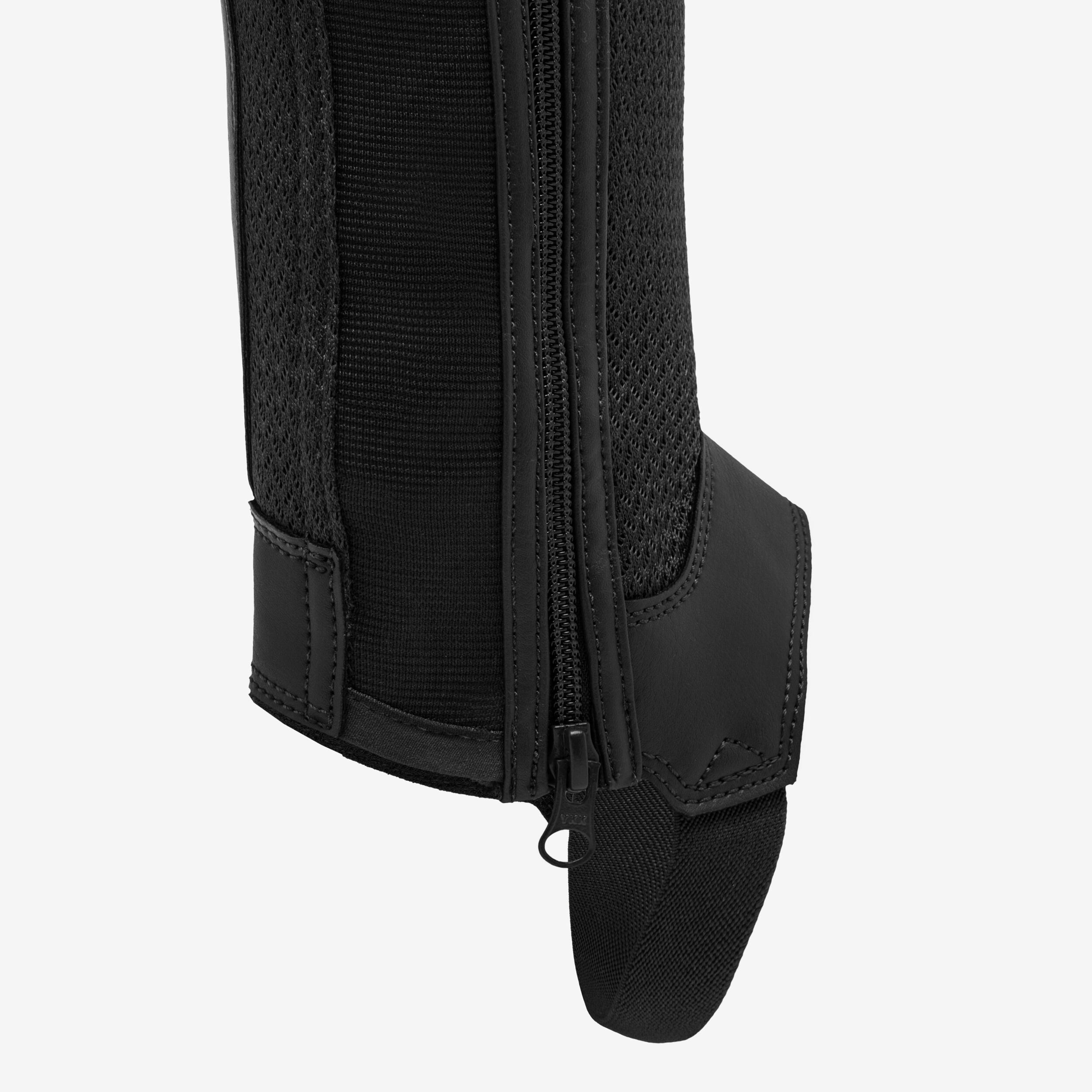 Horse Riding Mesh Half Chaps - 100 Black - Black - Fouganza - Decathlon