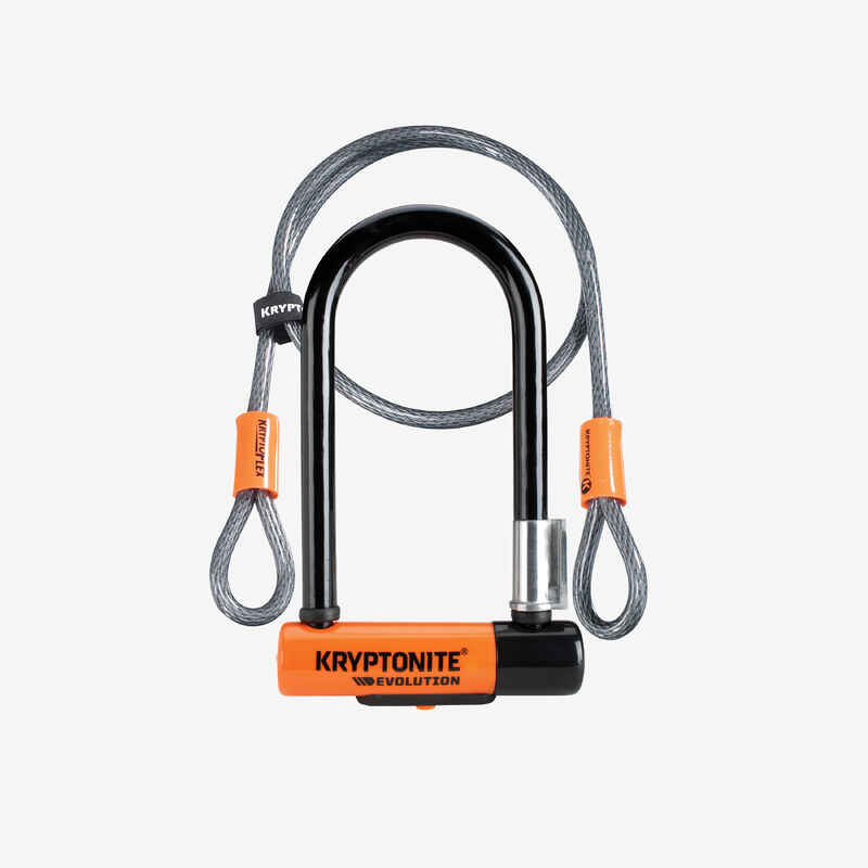 EVOLUTION MINI-7 U BIKE LOCK WITH KRYPTOFLEX CABLE - Decathlon