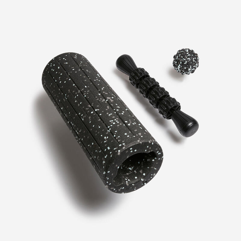 Masážní sada 3v1 hladký válec, míček a tyč - Decathlon