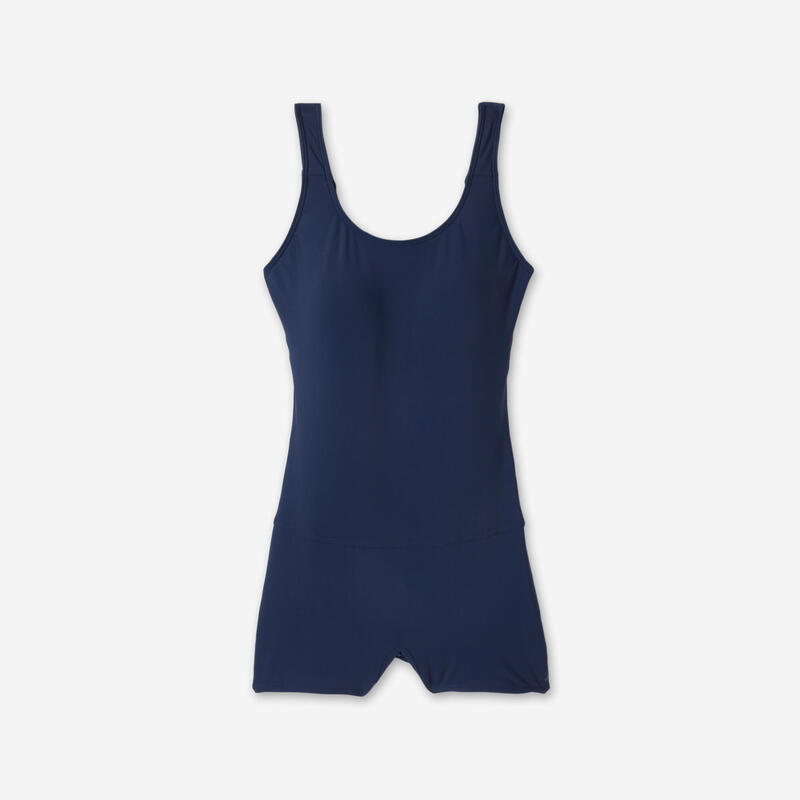 Kadın U Kesim Sırt Detaylı Şortlu Mayo - Lacivert - DOVA - Decathlon