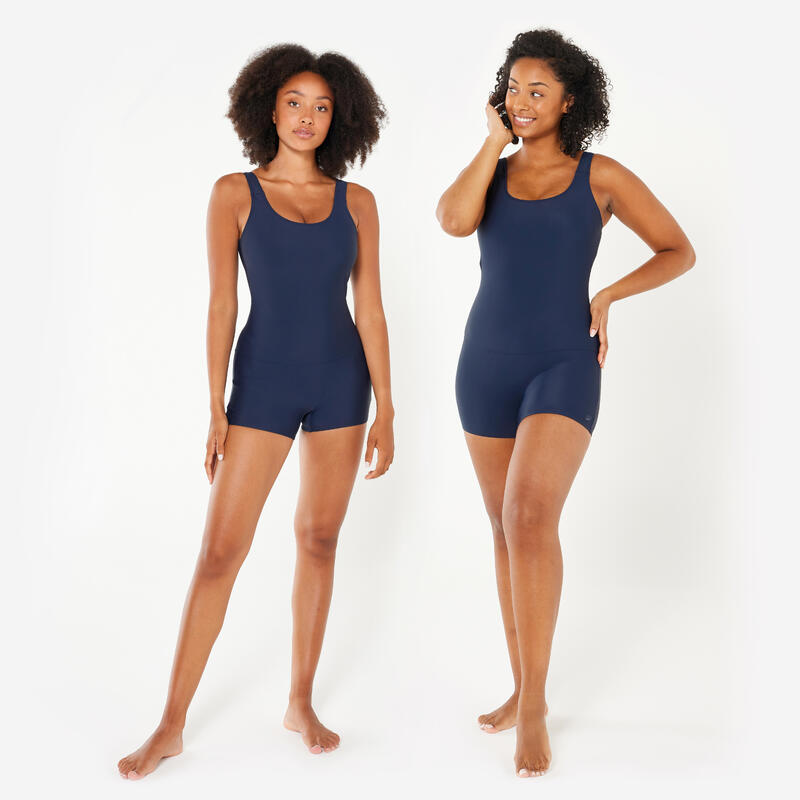 Kadın U Kesim Sırt Detaylı Şortlu Mayo - Lacivert - DOVA NABAIJI ...