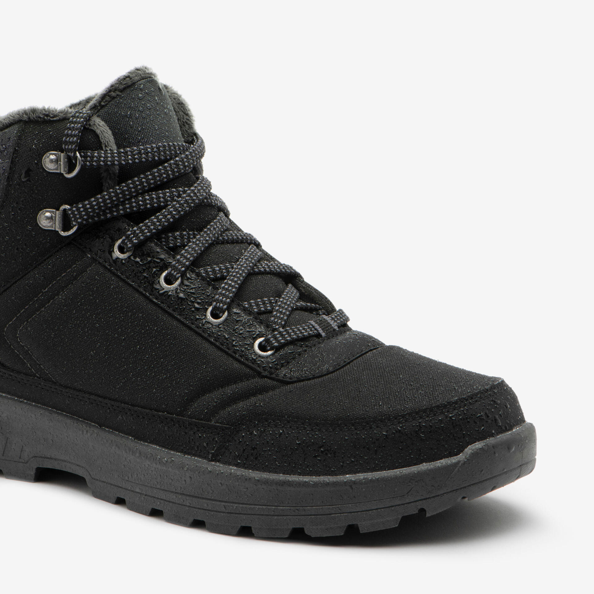 Men's Warm Waterproof Winter Shoes Mid NH100 - Black