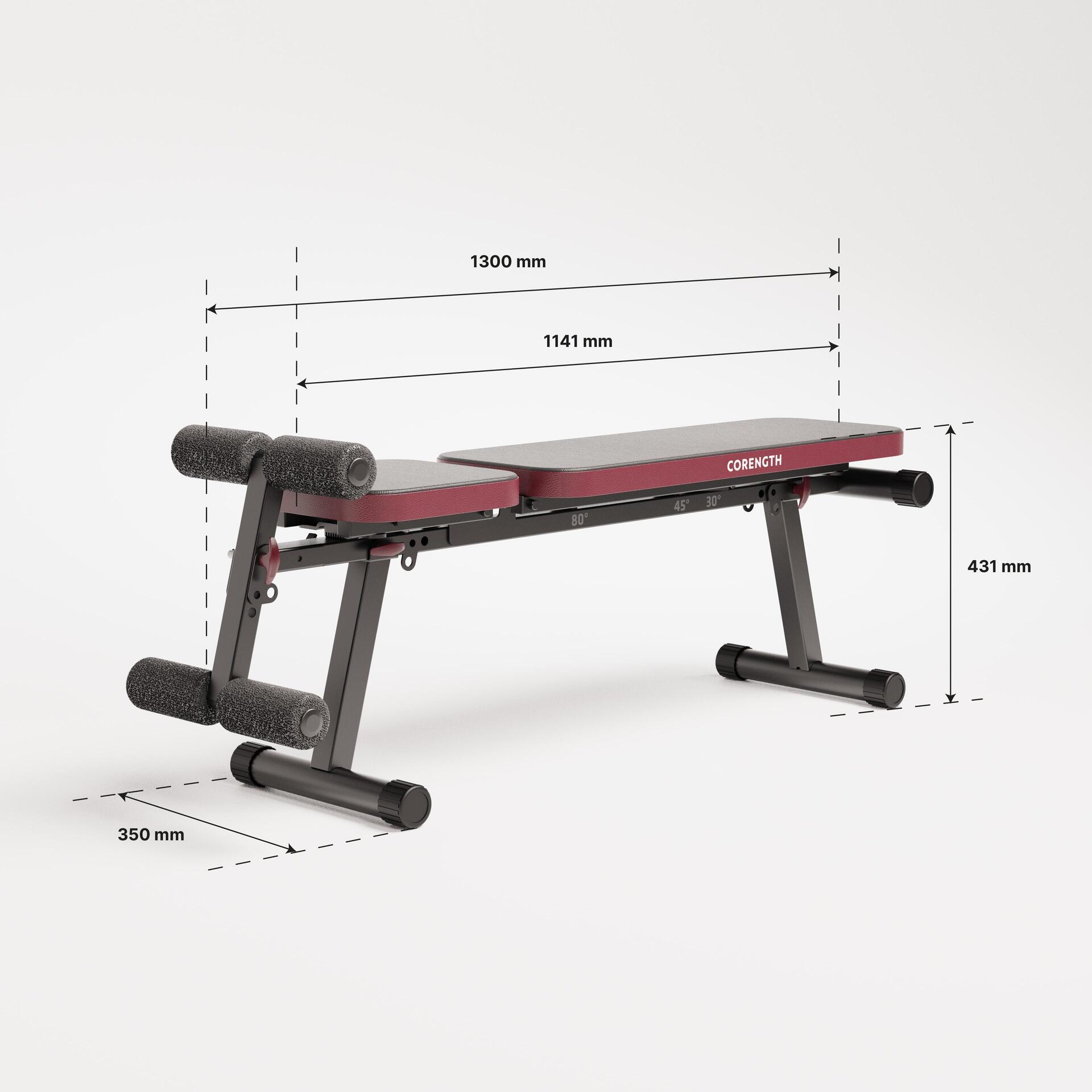 Fold-Down Incline Weights Bench with Leg Bar 500 Fold