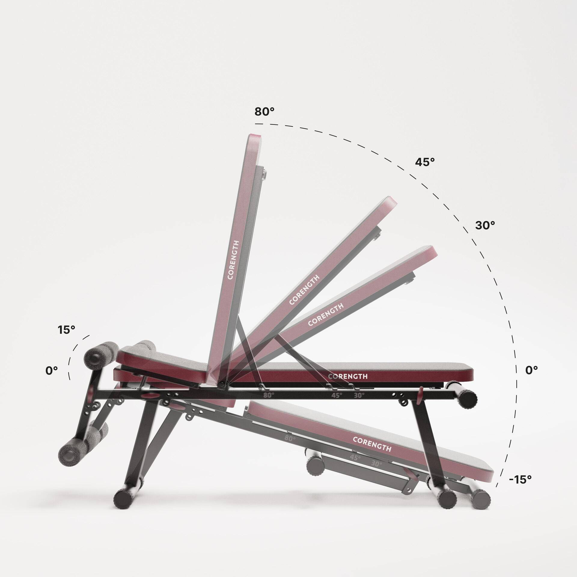 Fold-Down Incline Weights Bench with Leg Bar 500 Fold