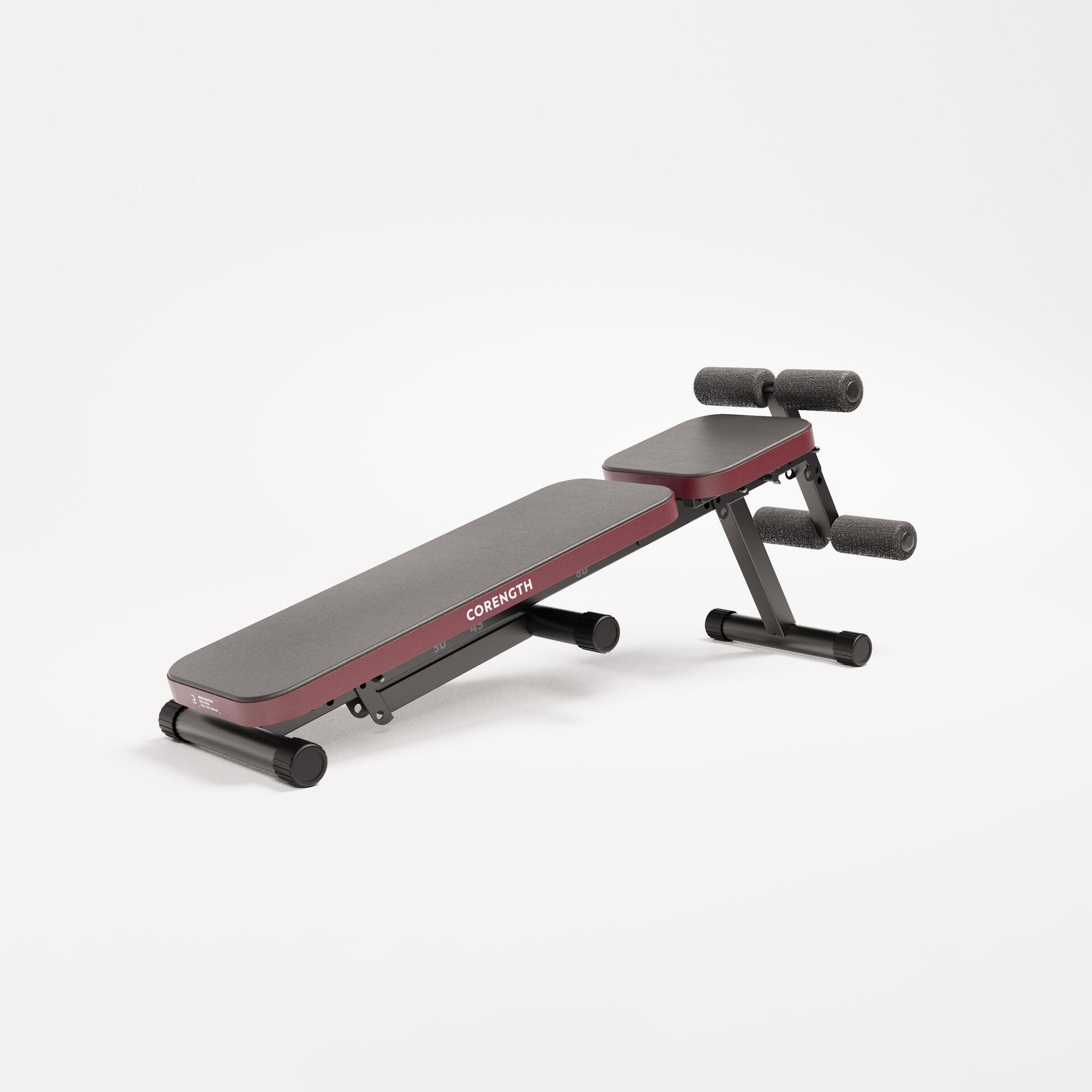 Fold-Down Incline Weights Bench with Leg Bar 500 Fold