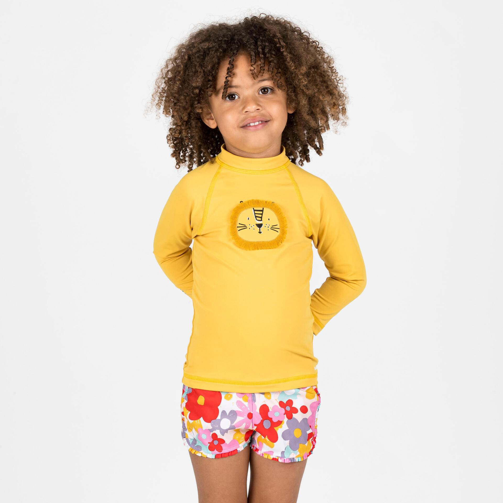 Tee shirt anti Uv manches longues Bébé - Lion jaune | Decathlon