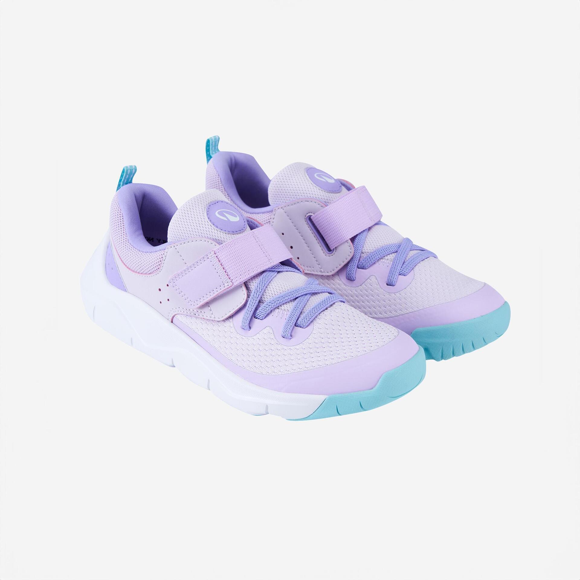 Kids' Lightweight Rip-Tab and Elasticated Laces Shoes Playful Fast - Purple
