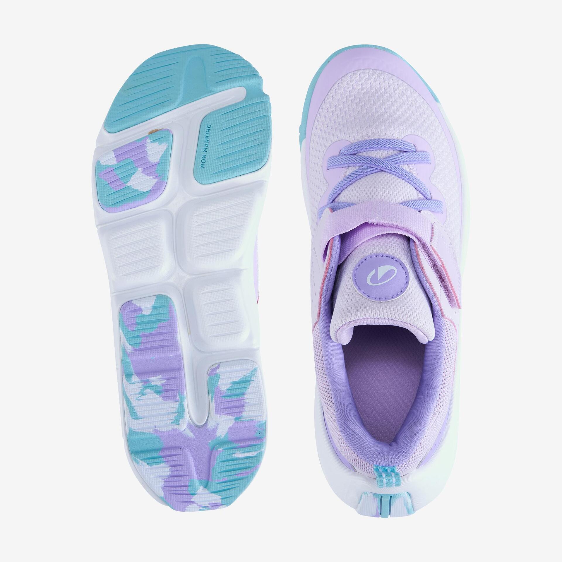 Kids' Lightweight Rip-Tab and Elasticated Laces Shoes Playful Fast - Purple