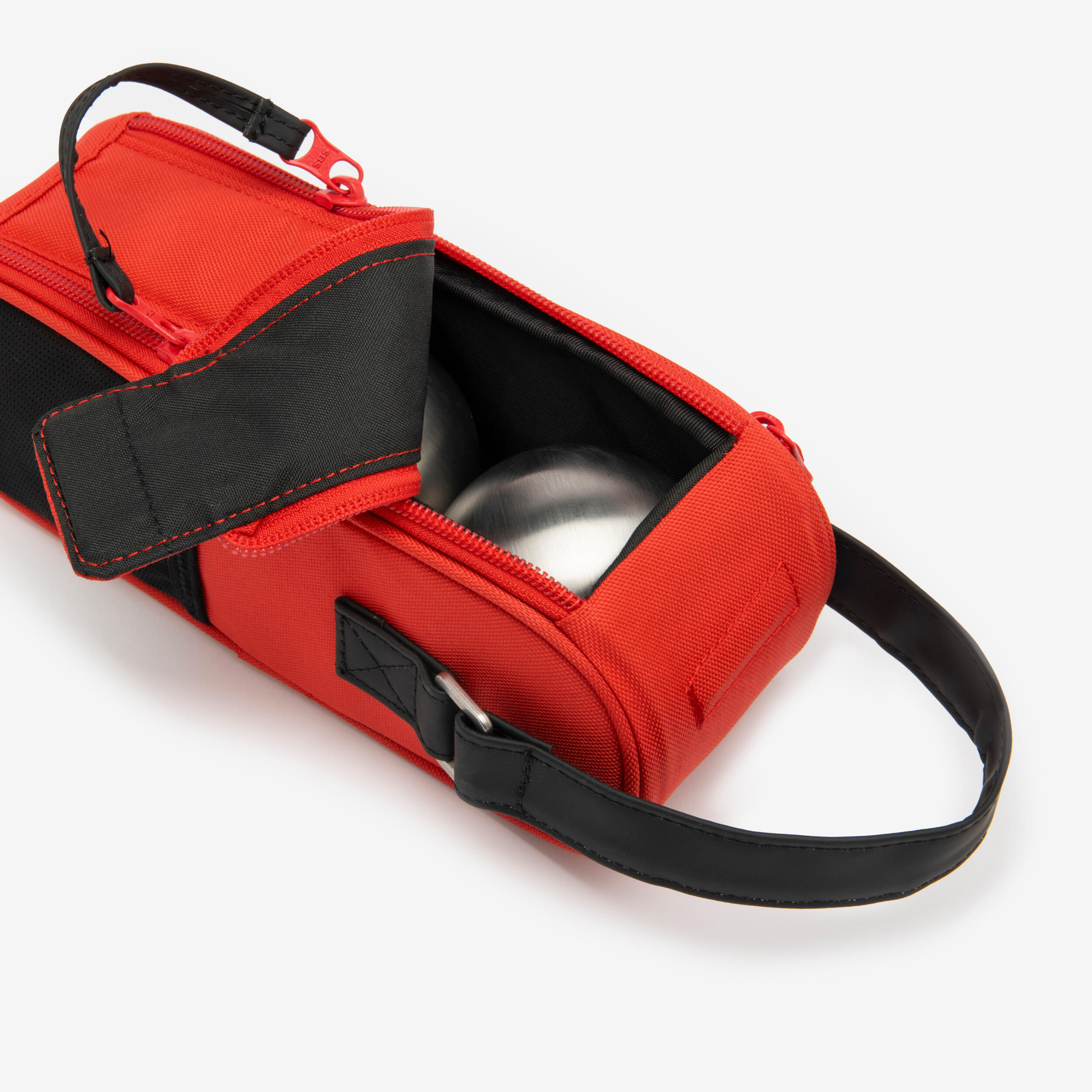 SEMI-RIGID BAG FOR 3 PETANQUE BOULES-RED KOODZA | Decathlon