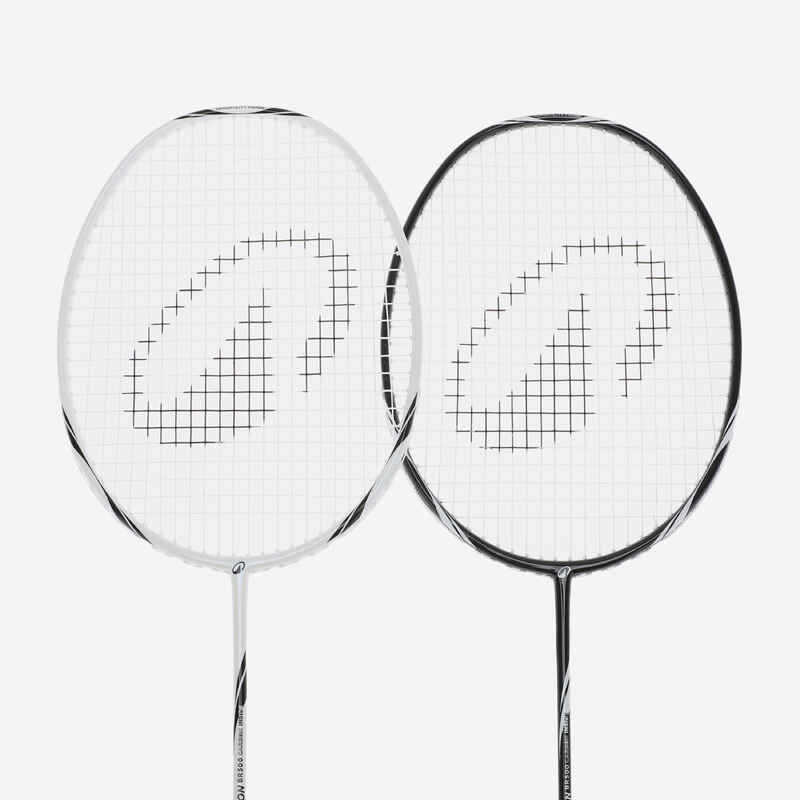 ADULT BADMINTON RACKET BR SENSATION 500 SET BLACK WHITE - Decathlon