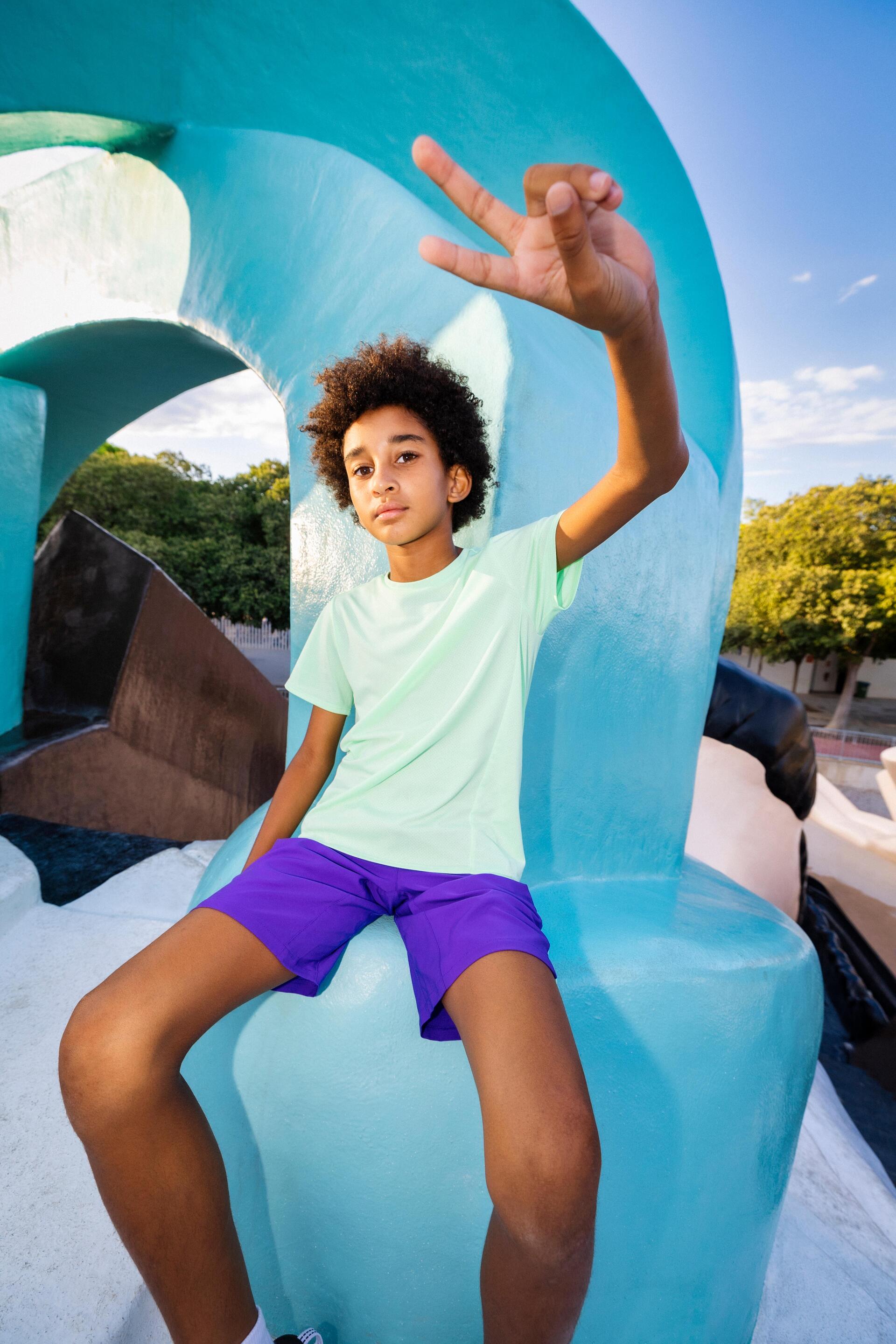 Kids' Unisex Multisport Breathable T-Shirt - Neon Green