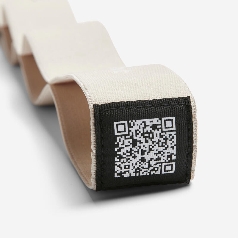 DOMYOS - Bandă elastică textilă fitness rezistență ușoară Bej | Decathlon