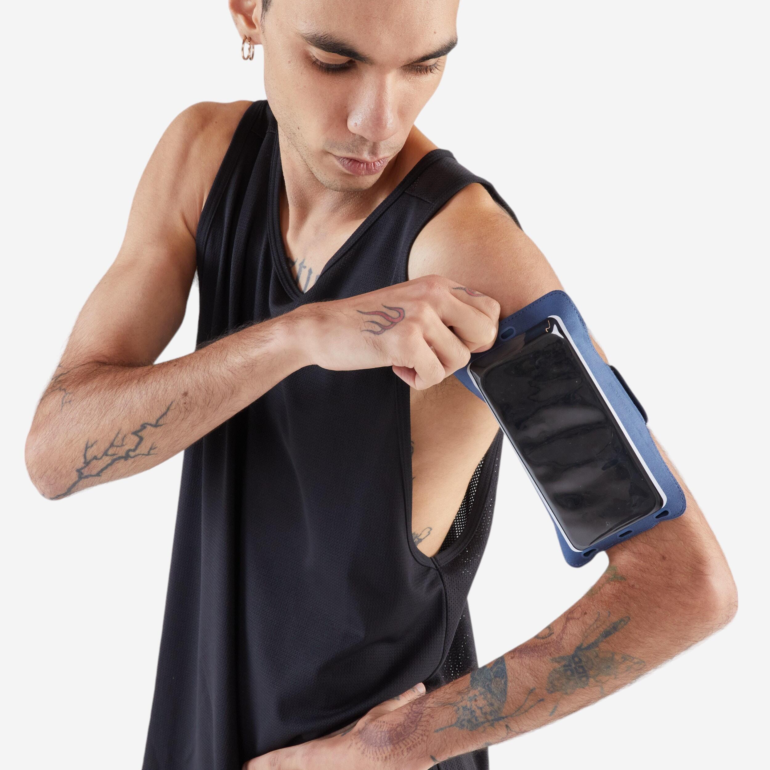 Large Smartphone Running Armband - Abyss blue - Kiprun - Decathlon