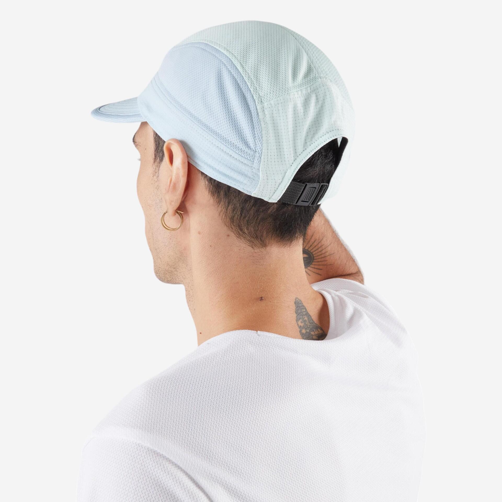 Unisex Running Cap - KIPRUN 5 Panels - Grey/green