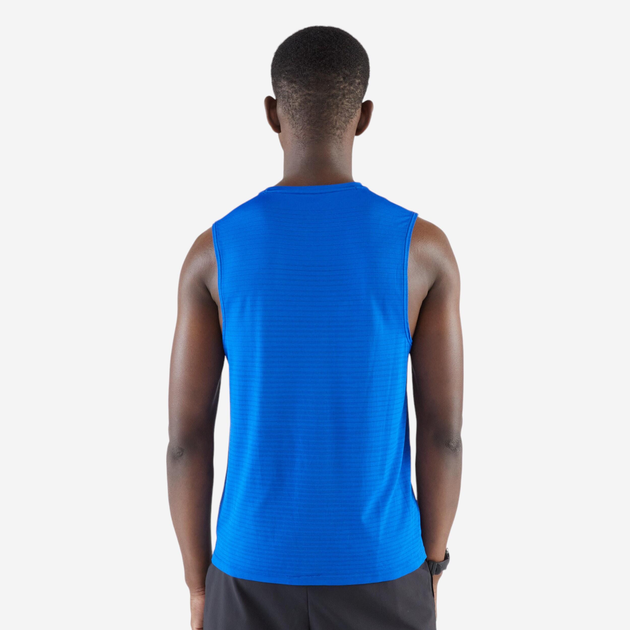 Majica bez rukava za trčanje 500 Comfort indigo plava - Decathlon