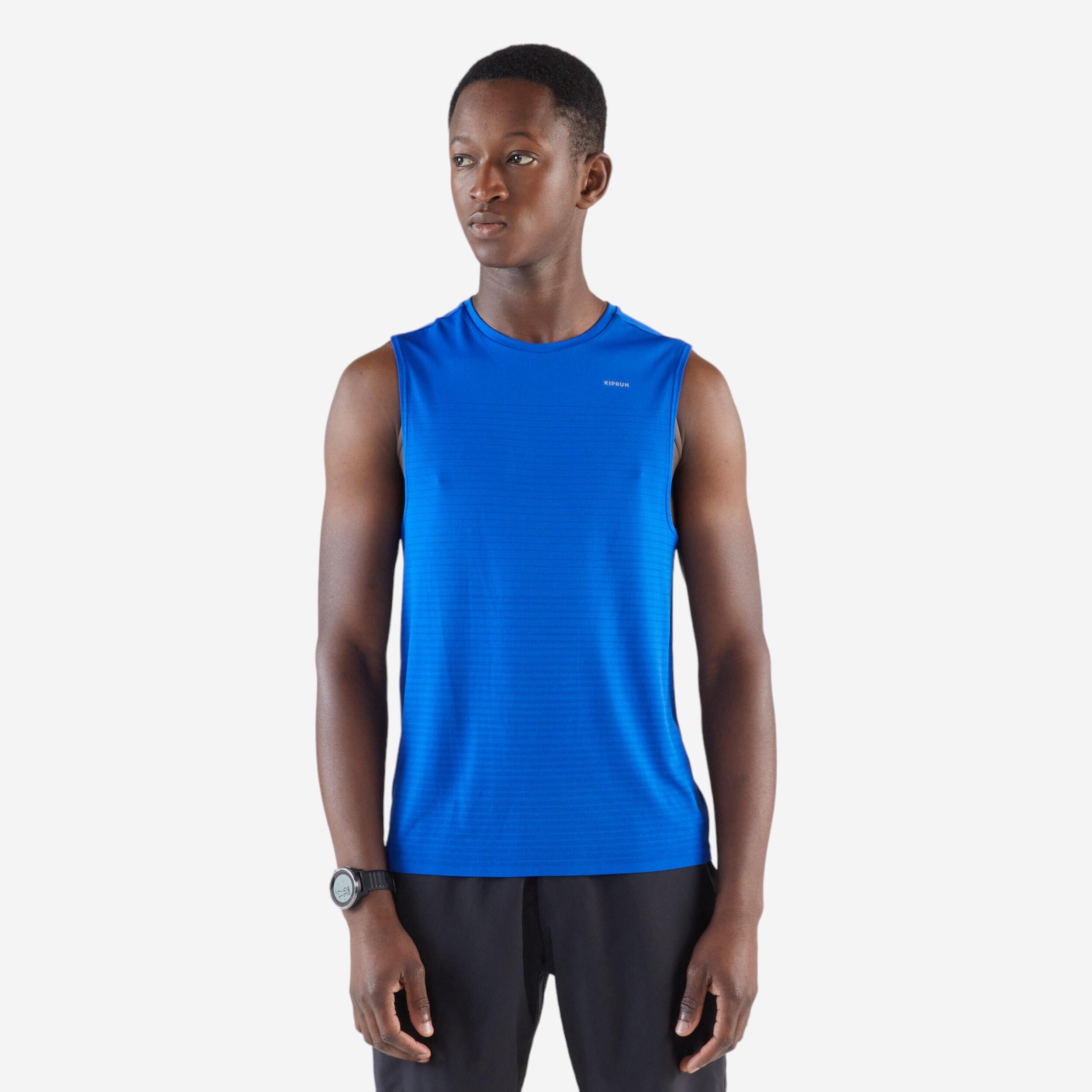 Majica bez rukava za trčanje 500 Comfort indigo plava - Decathlon