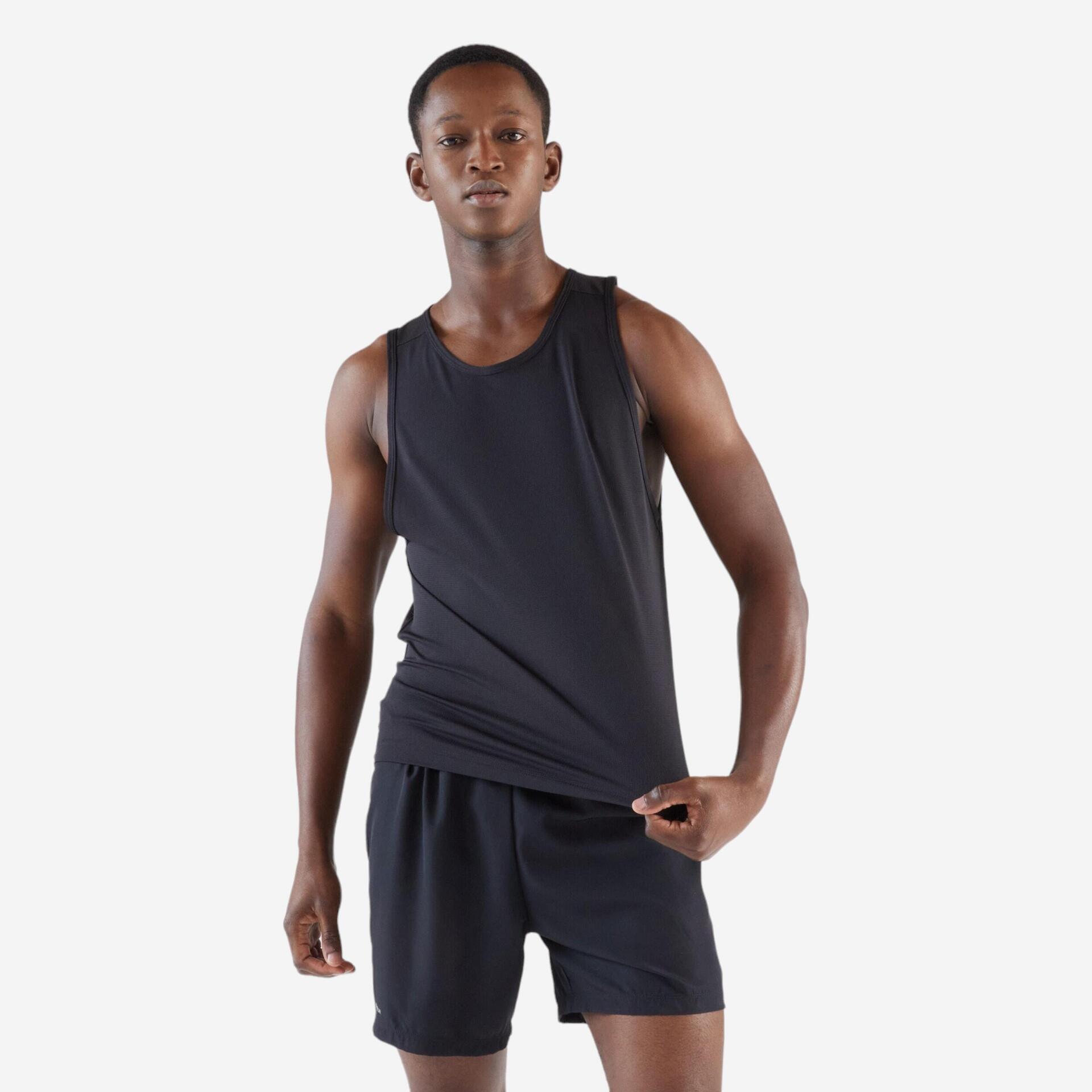 Men's Quick Dry Running Tank Top RUN DRY - Black
