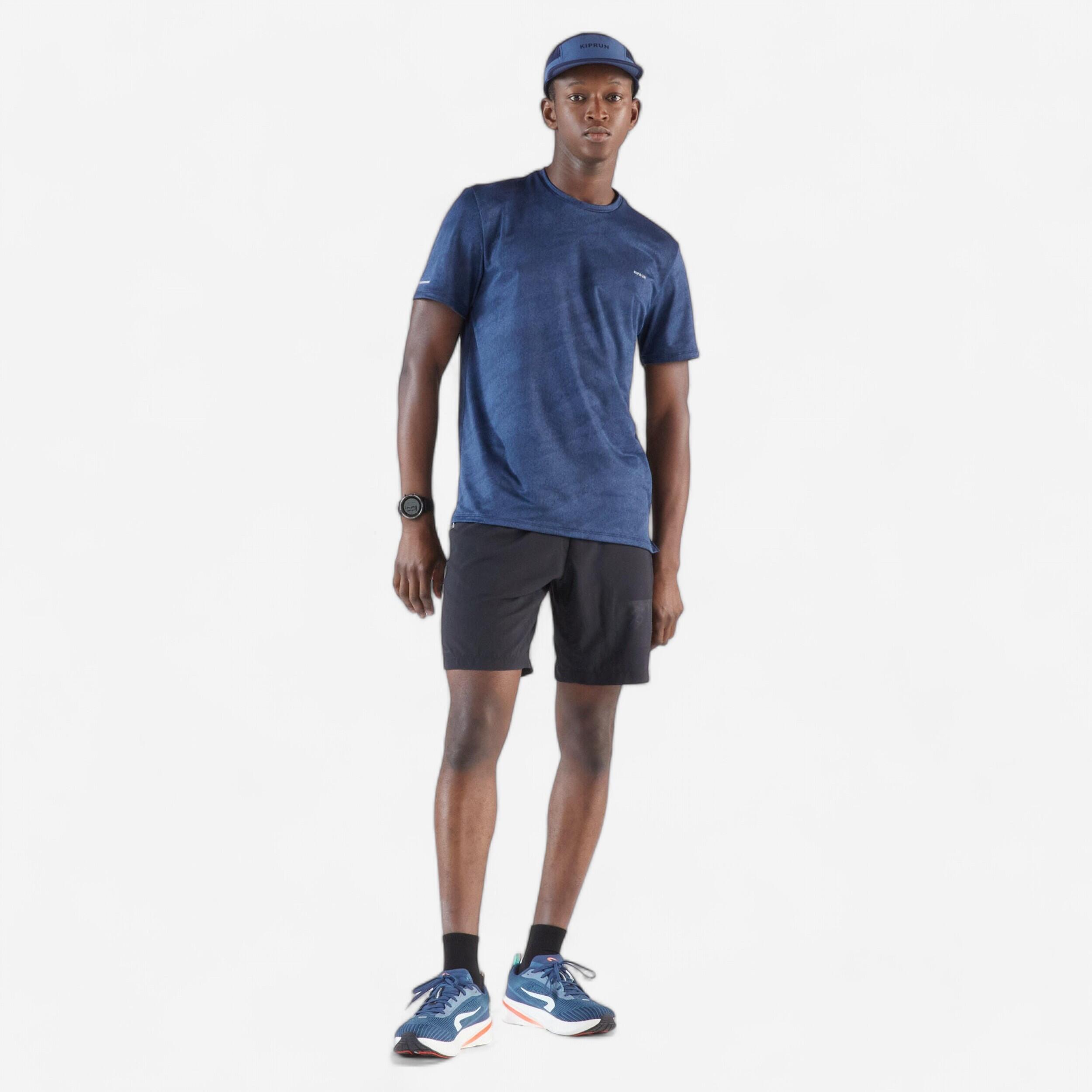 Men's Breathable Running T-Shirt - Run 500 Dry - Asphalt blue - Kiprun ...